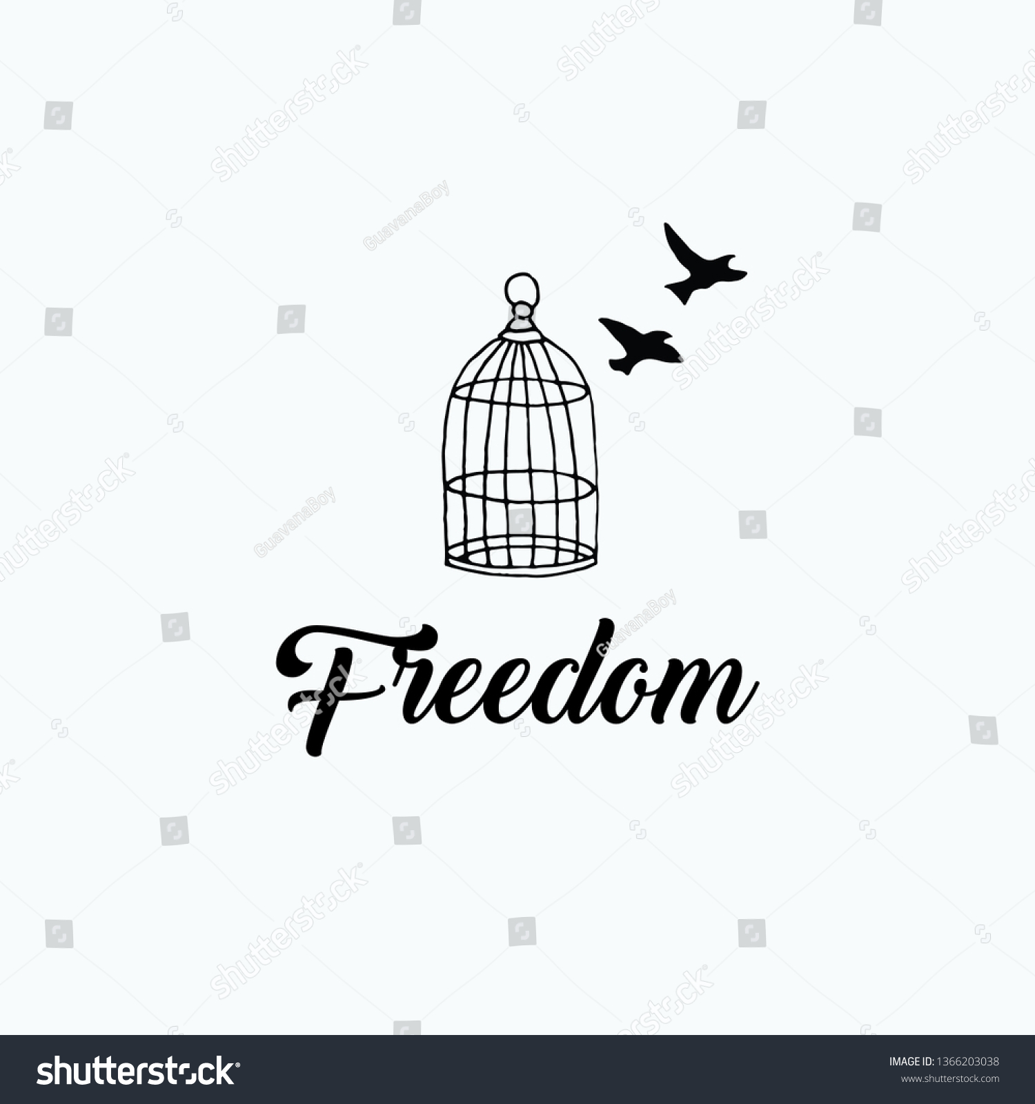 Freedom Logo Design Stock Vector (Royalty Free) 1366203038