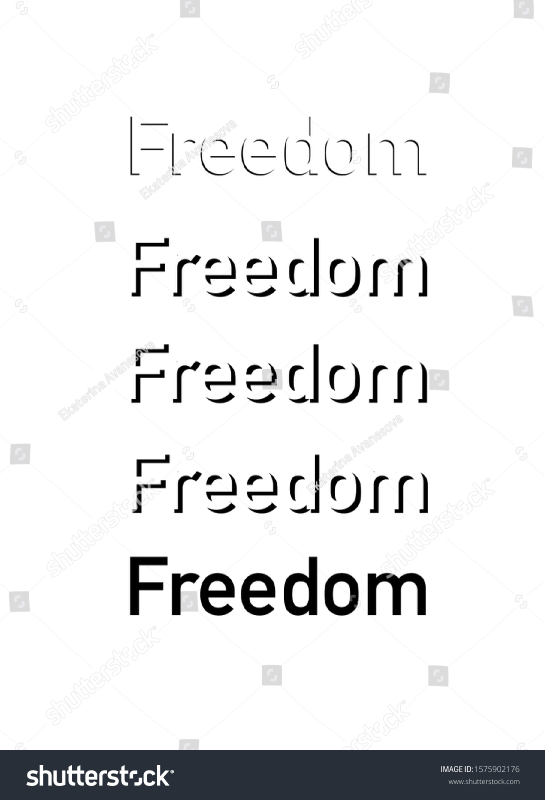 Freedom Wording Shading Vector Typography Stock Vector (Royalty Free ...