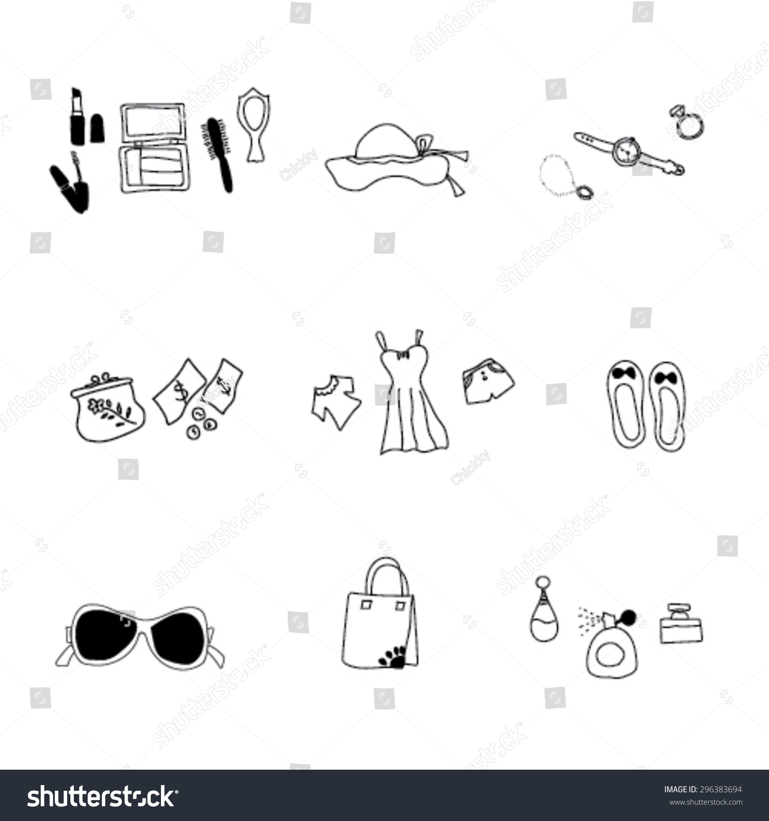 Freehand Drawing Garment Vector Set Stock Vector (Royalty Free ...
