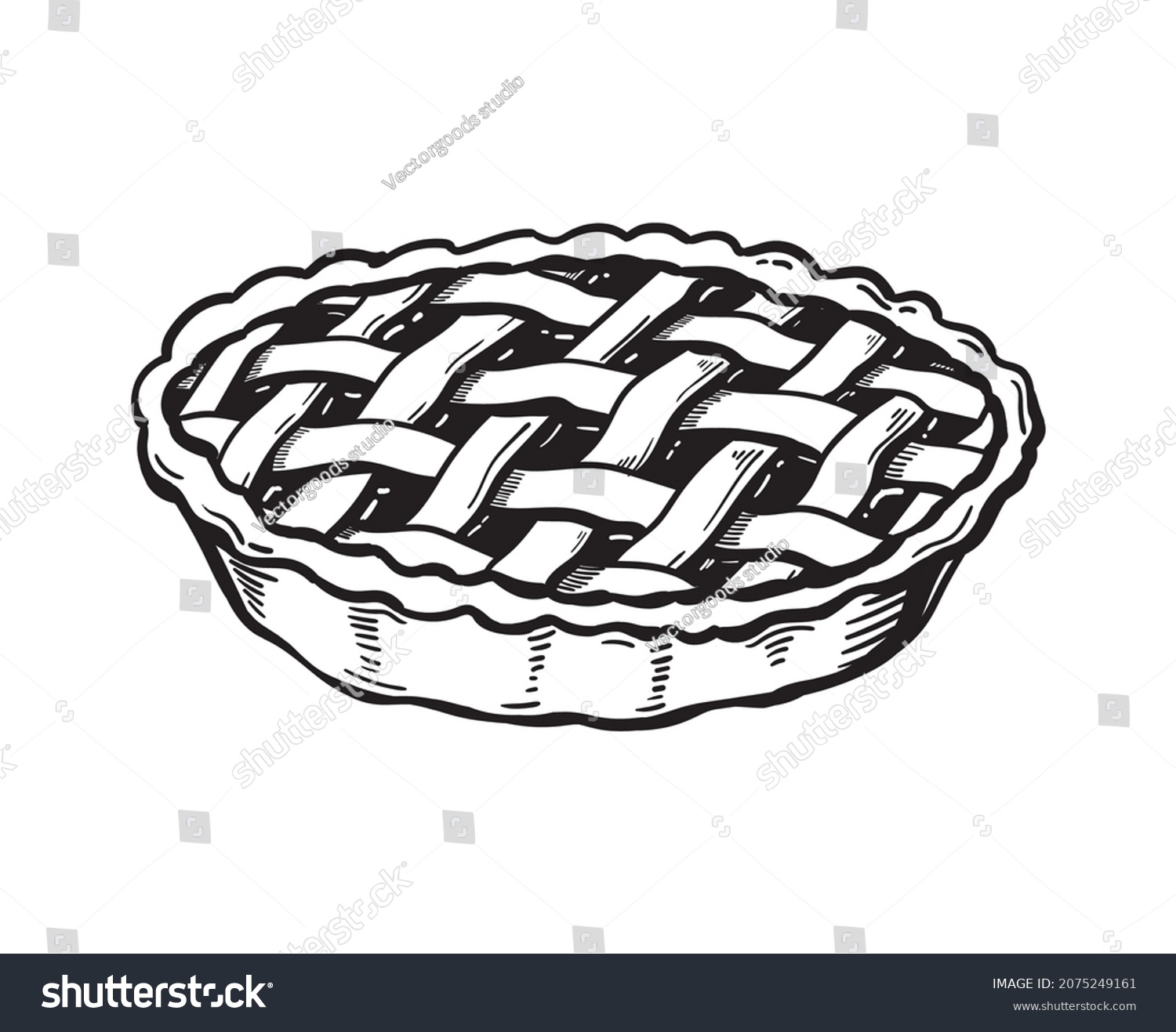 Freehand Drawing Pie Sketch Vector Braided Stock Vector (Royalty Free ...