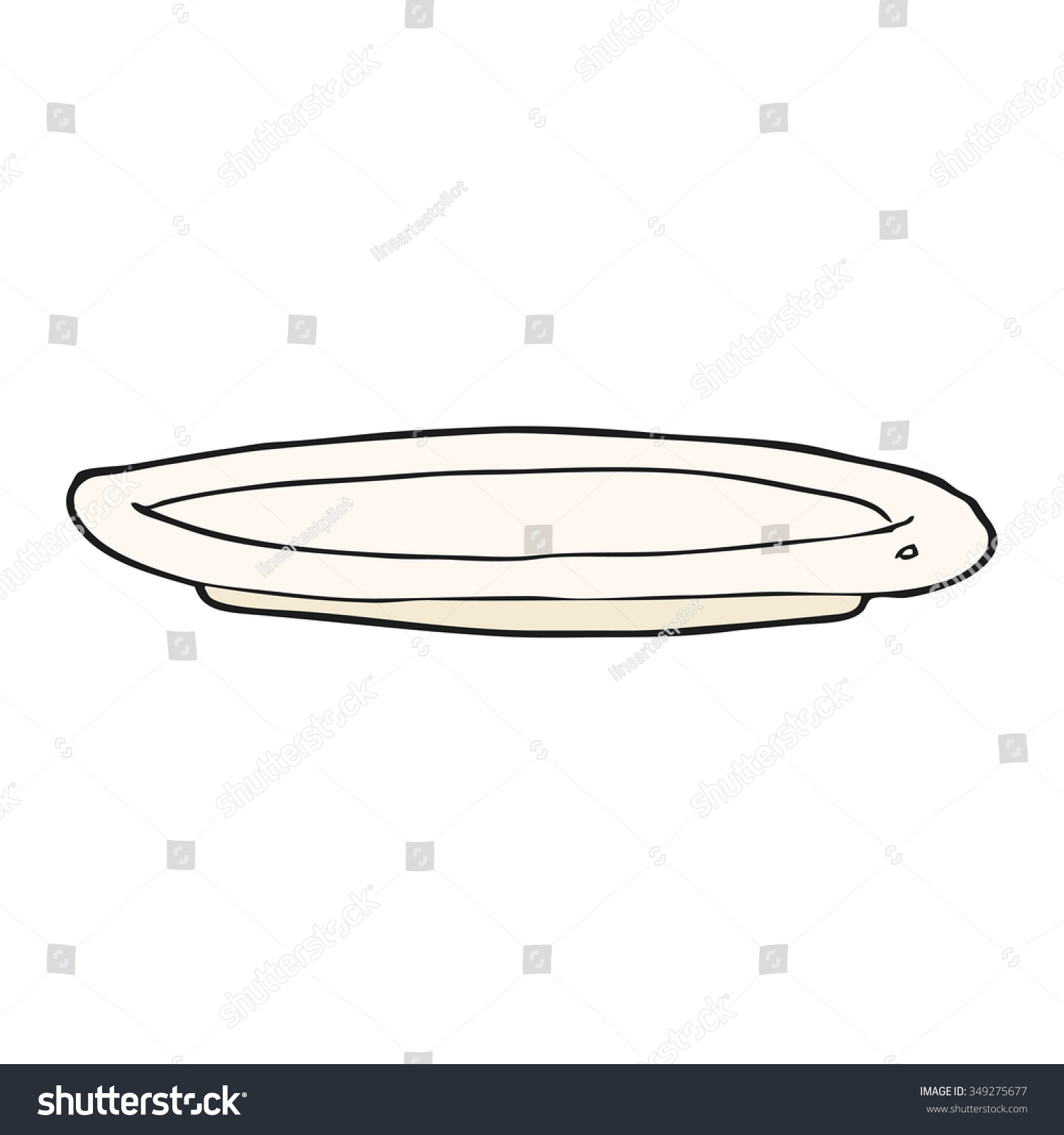 Freehand Drawn Cartoon Empty Plate Stock Vector (Royalty Free ...