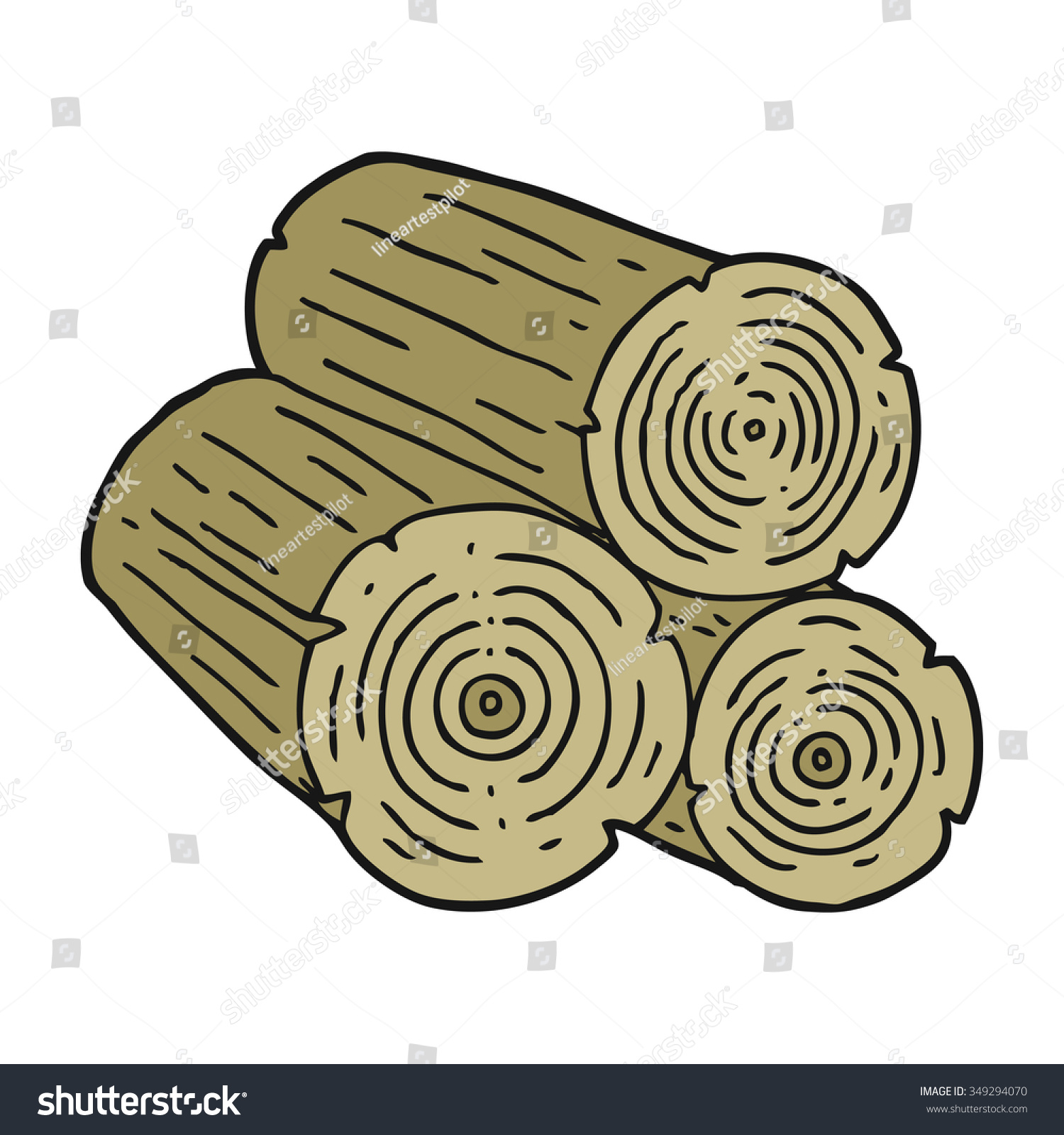 Freehand Drawn Cartoon Logs Stock Vector (Royalty Free) 349294070 ...