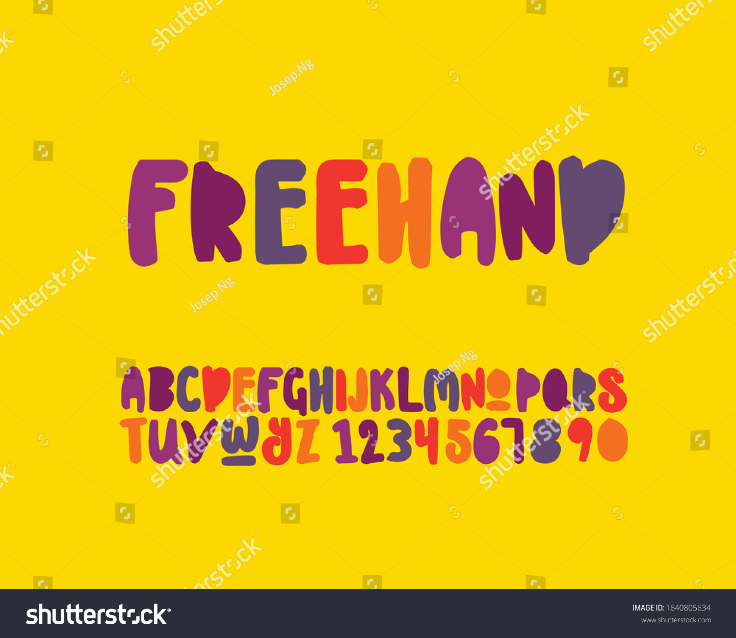 Freehand Font Set Vector Format Stock Vector (Royalty Free) 1640805634