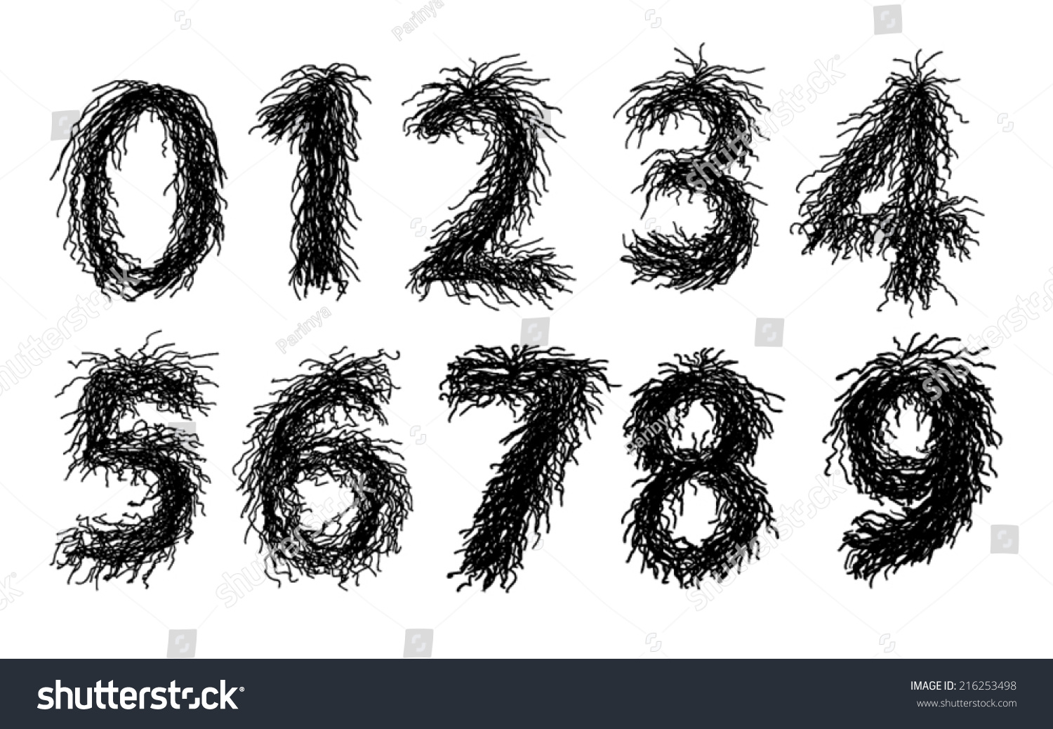 Freehand Sketch Number Vector 库存矢量图（免版税）216253498 | Shutterstock