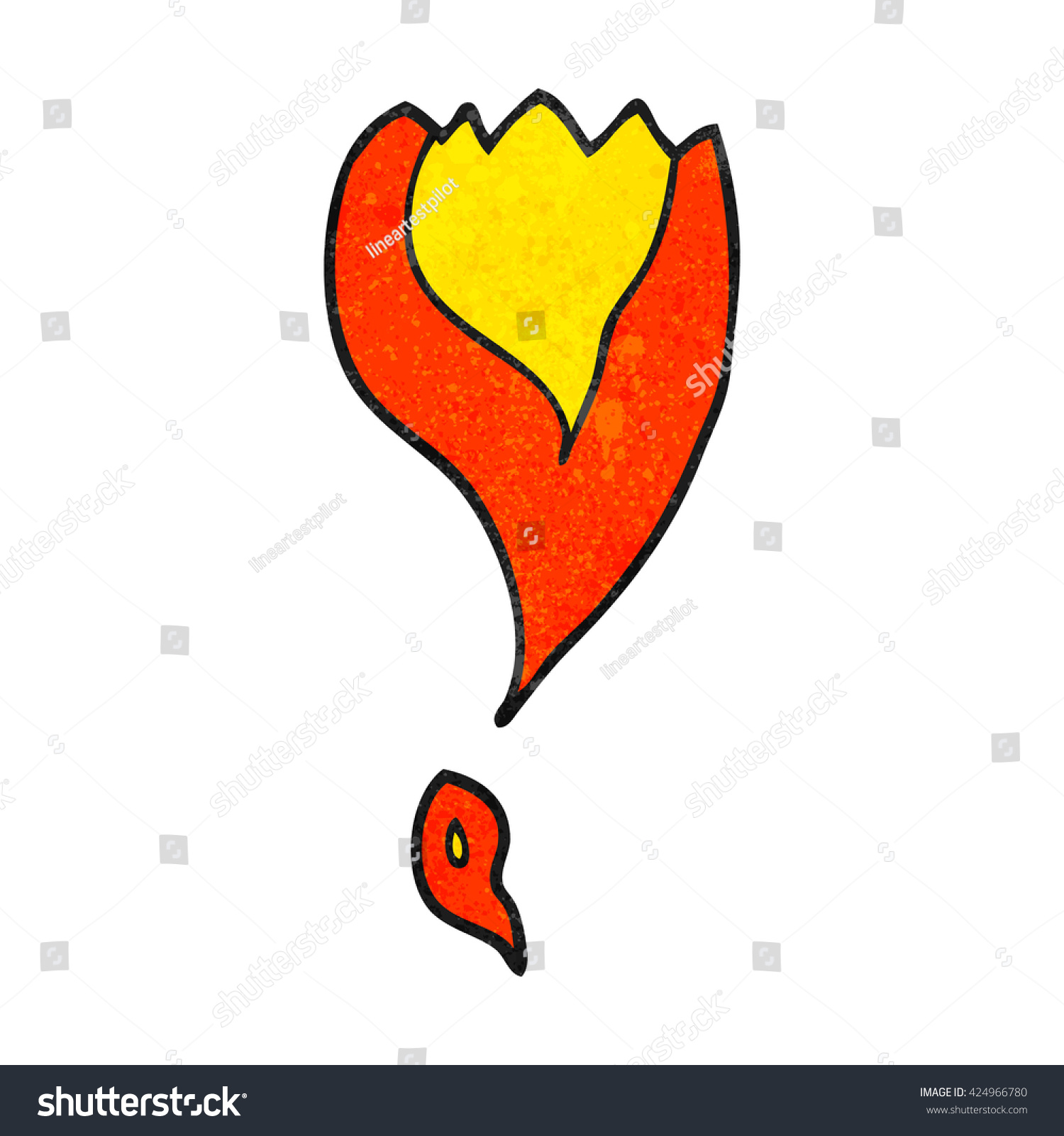 Freehand Textured Cartoon Rocket Engine Flames Stock Vector (Royalty ...