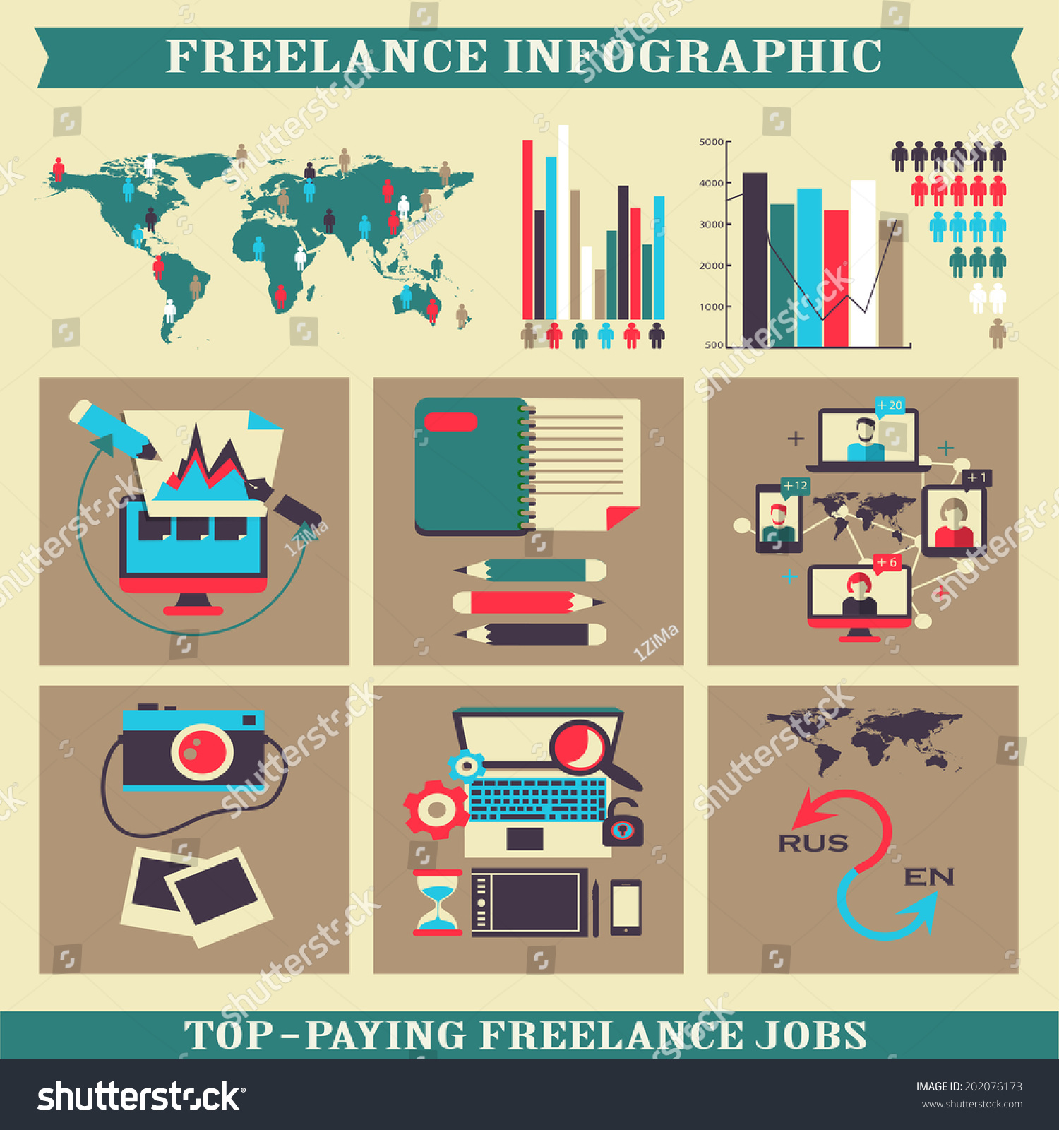 Freelance Infographic Stock Vector (Royalty Free) 202076173