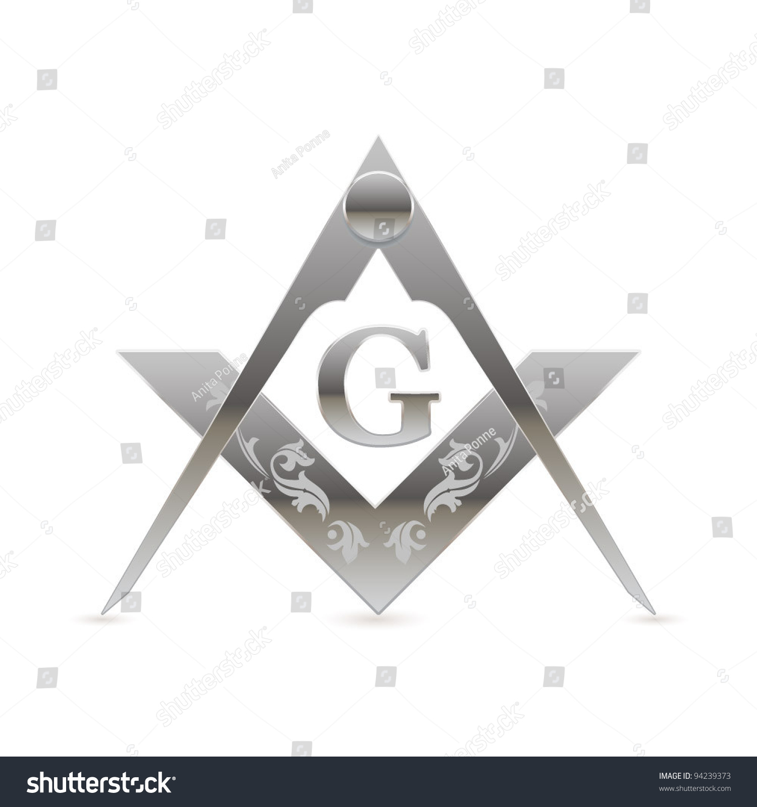 Freemason Square Compasses Symbol Stock Vector (Royalty Free) 94239373