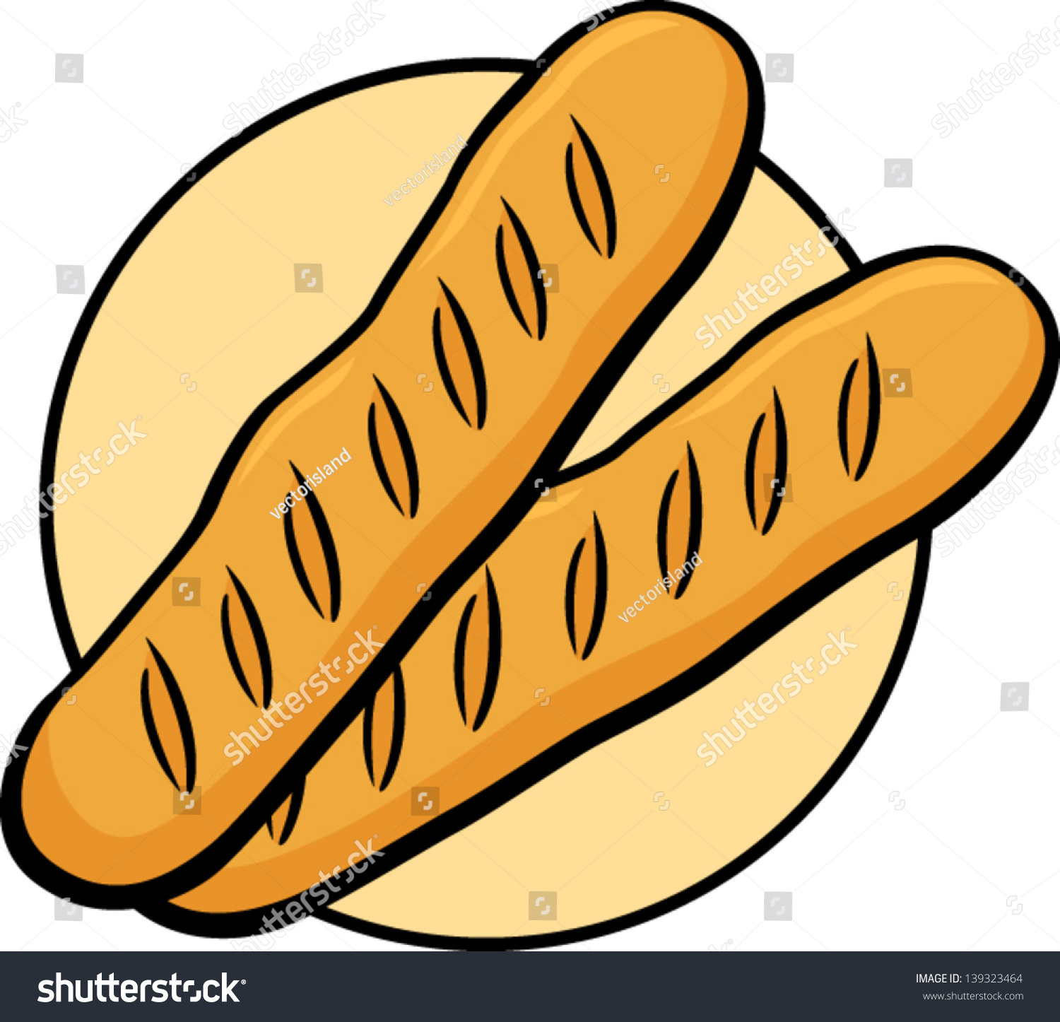 French Bread Loaves Stock Vector (Royalty Free) 139323464 | Shutterstock