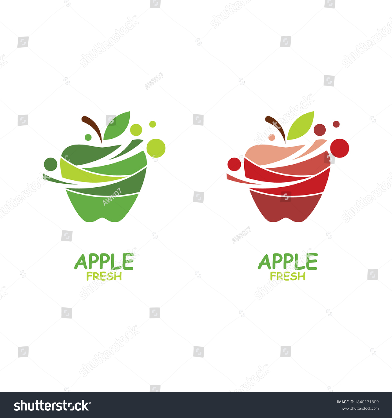 Fresh Apple Fruit Illustration Logo Vector Stock Vector (Royalty Free ...