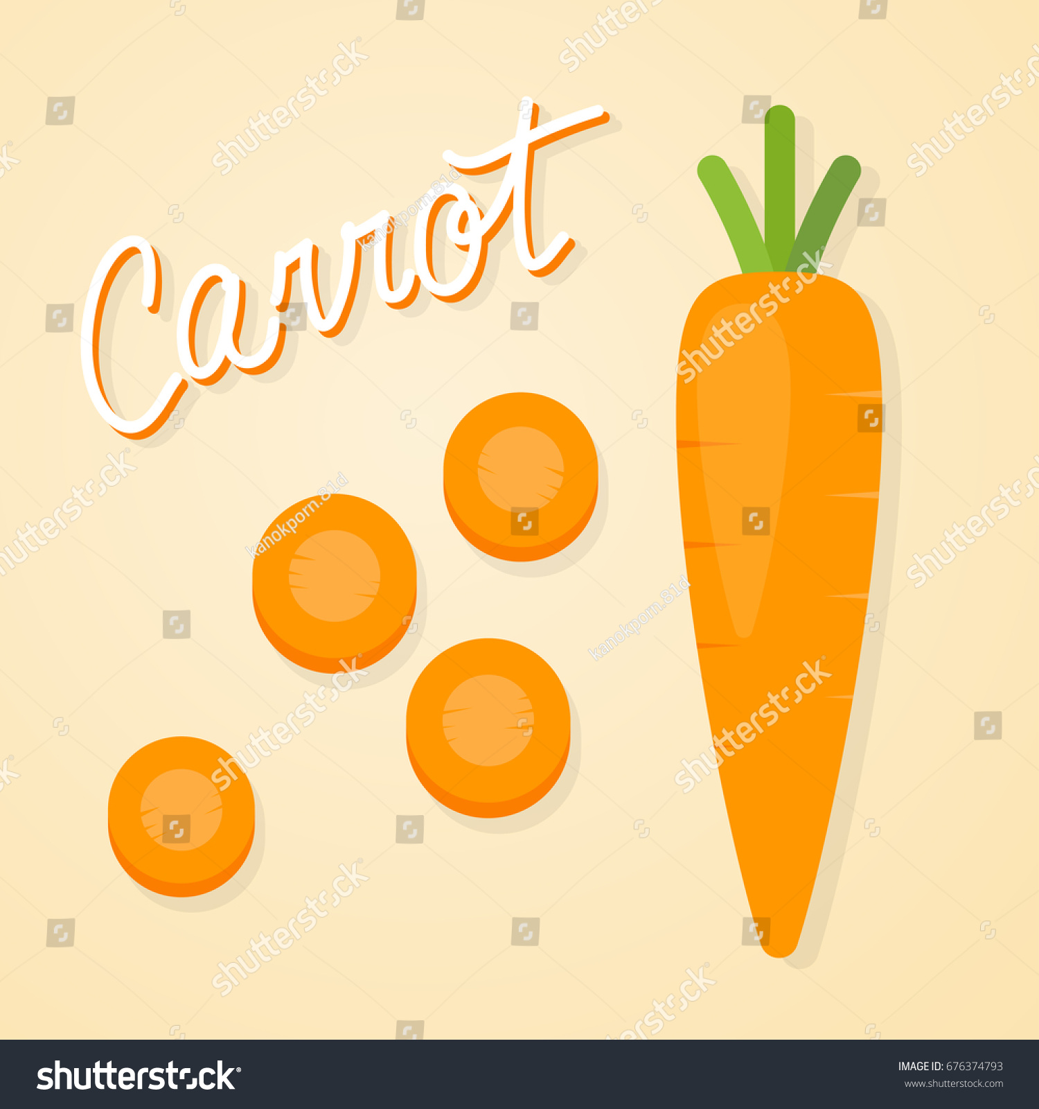 Fresh Carrot Slice Carrots Vector Set Stock Vector (Royalty Free ...