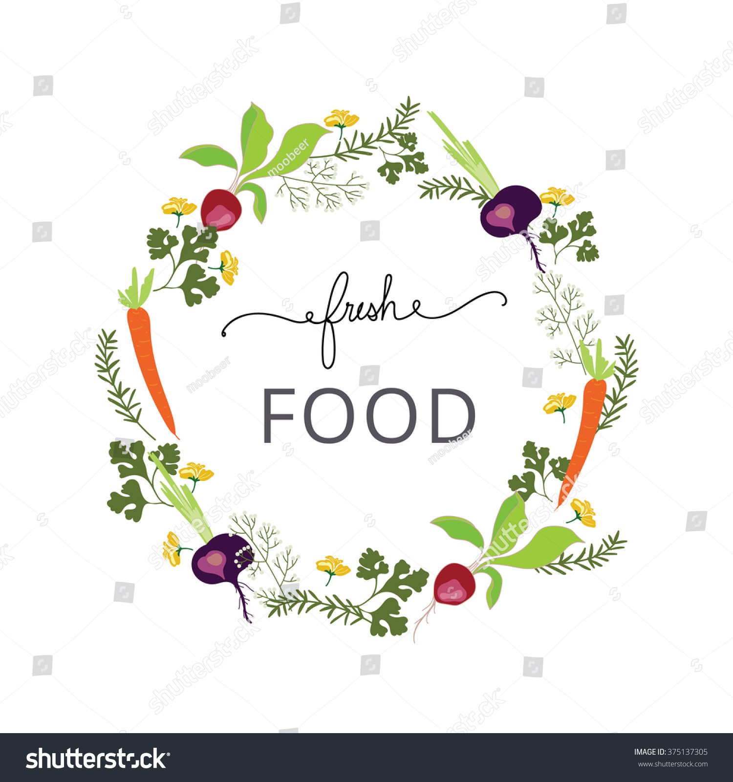 Fresh Food Logo Vector Template Stock Vector (Royalty Free) 375137305 ...