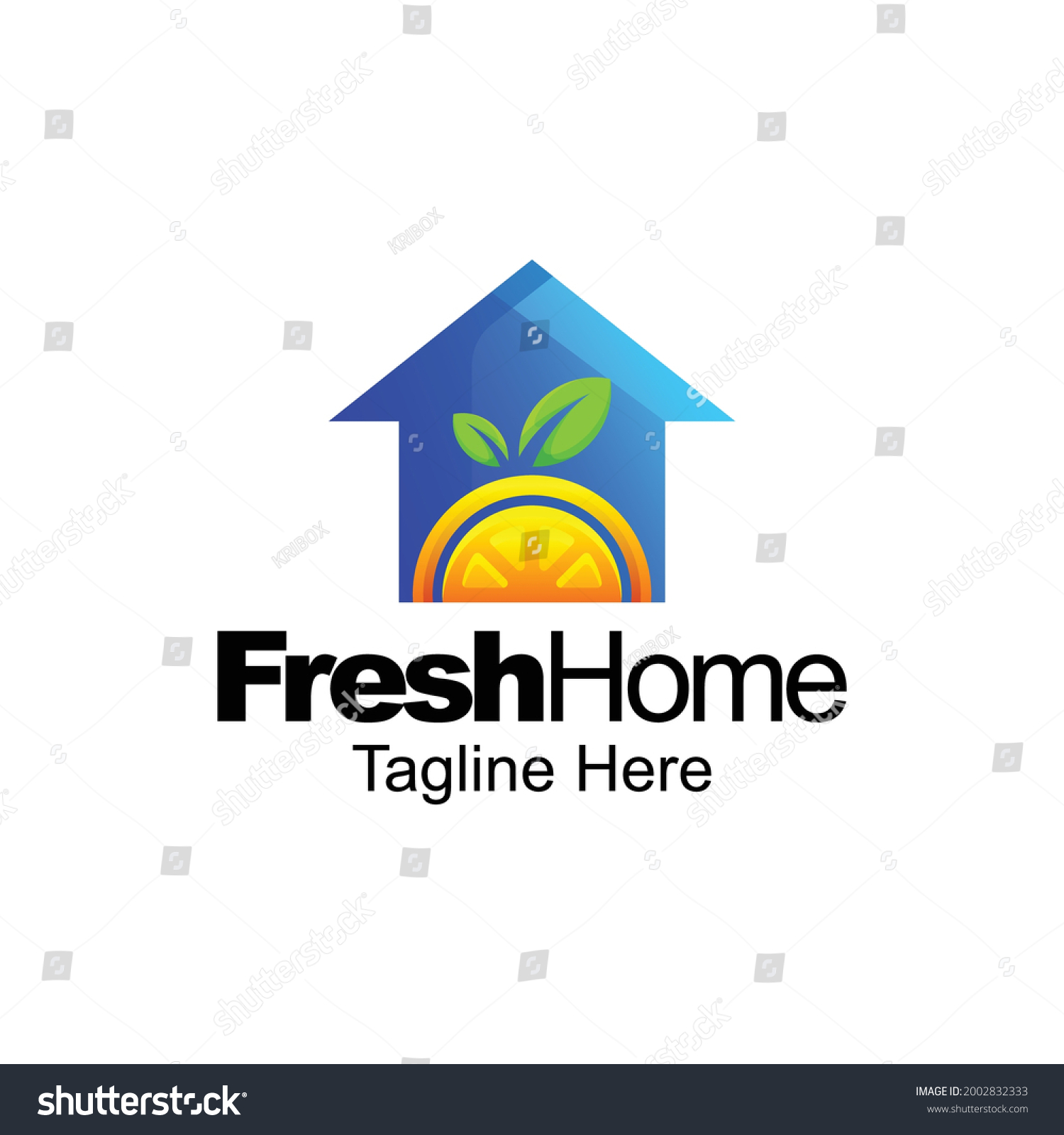 Fresh Fruit Home Logo Gradient Template Stock Vector (Royalty Free ...