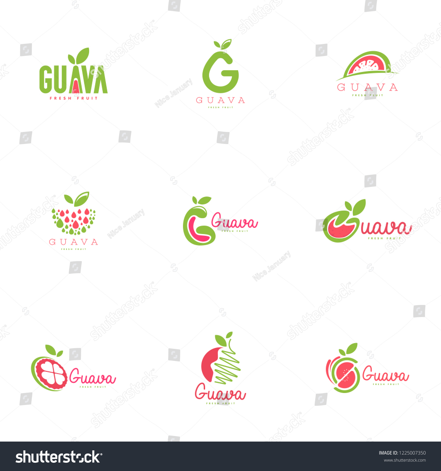 Fresh Fruit Logo Set Stock Vector (Royalty Free) 1225007350 | Shutterstock