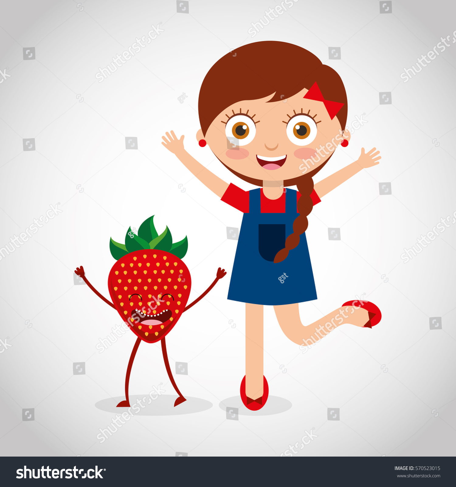 Fresh Fruit Kid Comic Character Vector Stock Vector (Royalty Free ...
