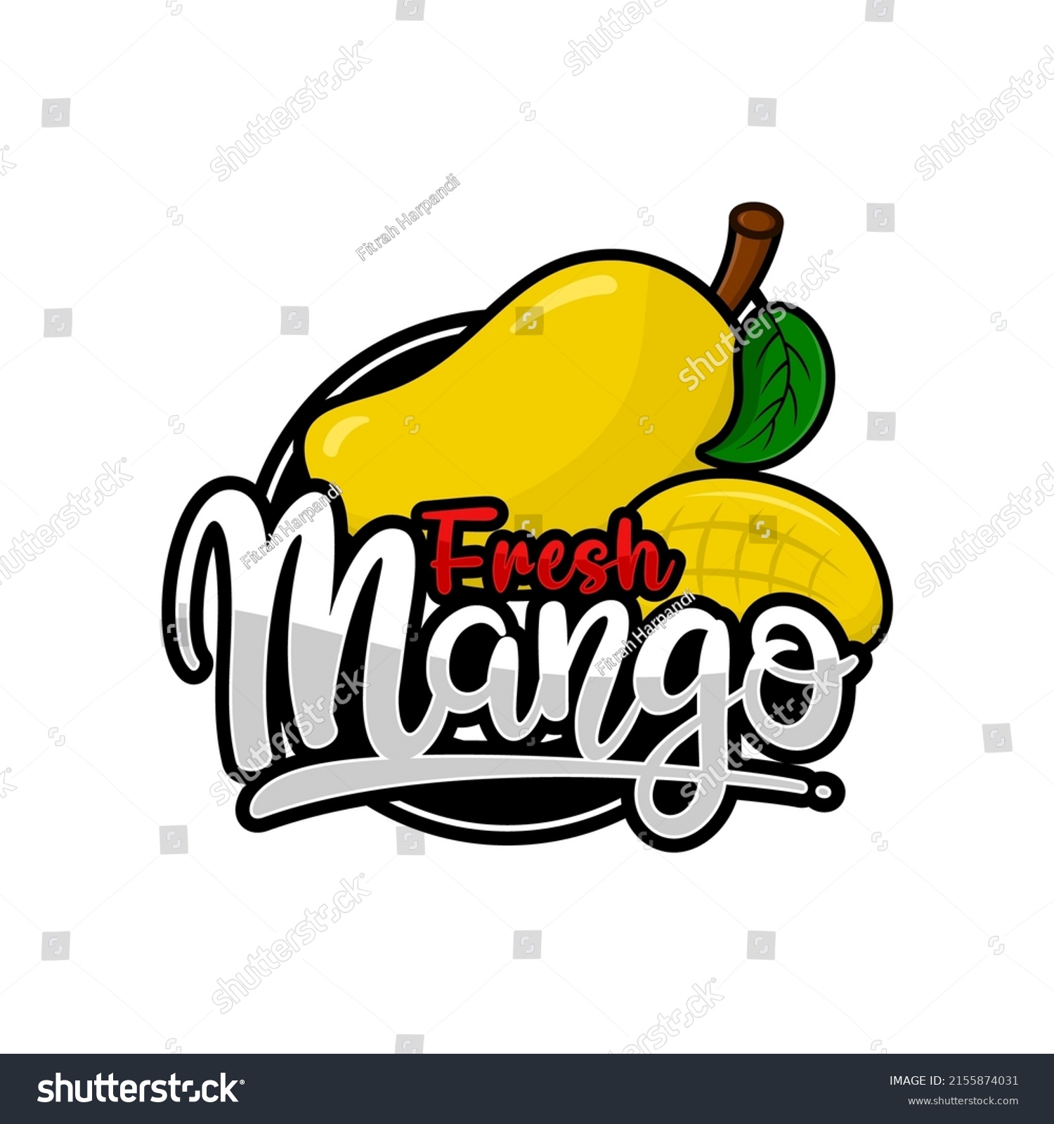 Fresh Mango Badge Design Logo Stock Vector (Royalty Free) 2155874031 ...