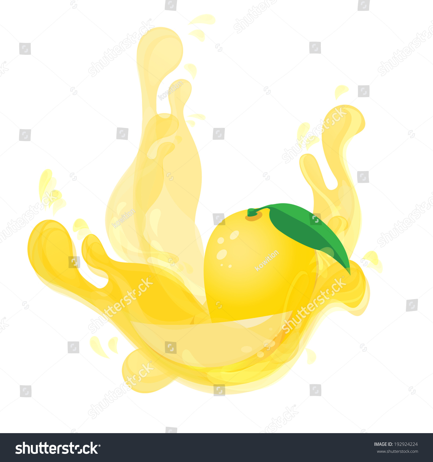 Fresh Mango Juice Splash Stock Vector 192924224 - Shutterstock