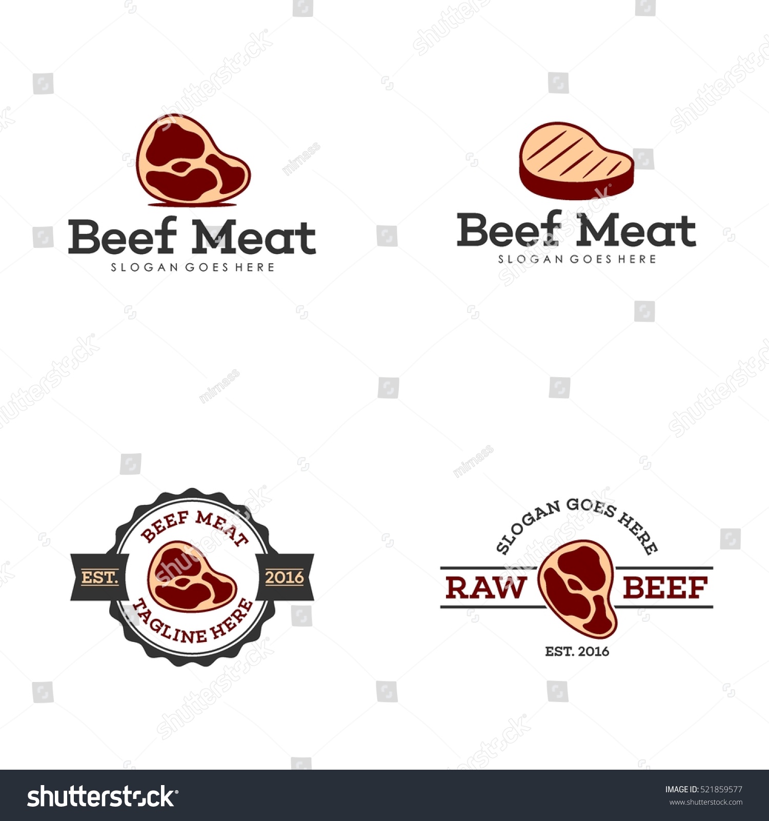 Fresh Meat Logo Design Template Stock Vector (Royalty Free) 521859577