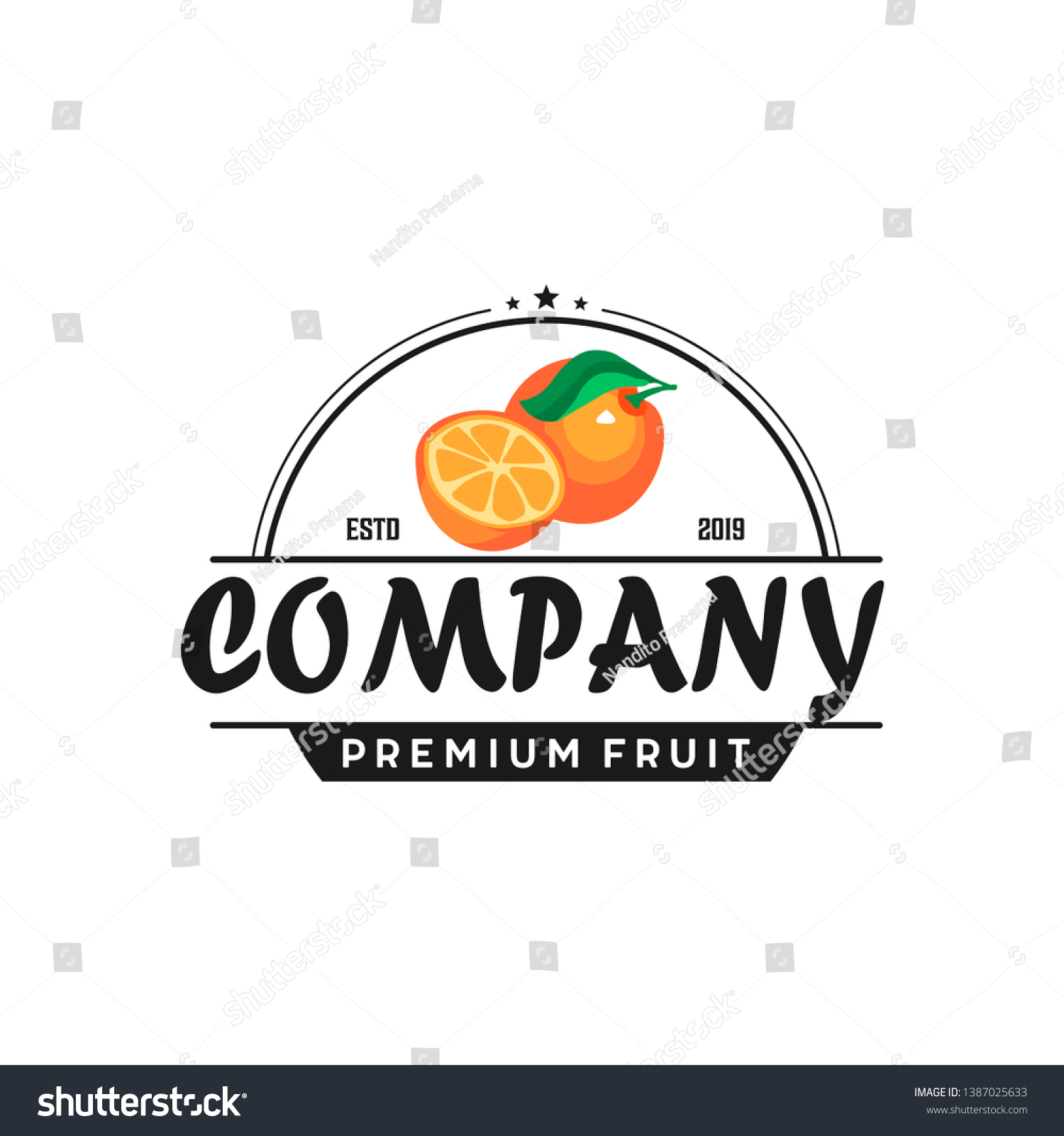 Fresh Orange Fruit Logo Vector Illustration Stock Vector (Royalty Free ...