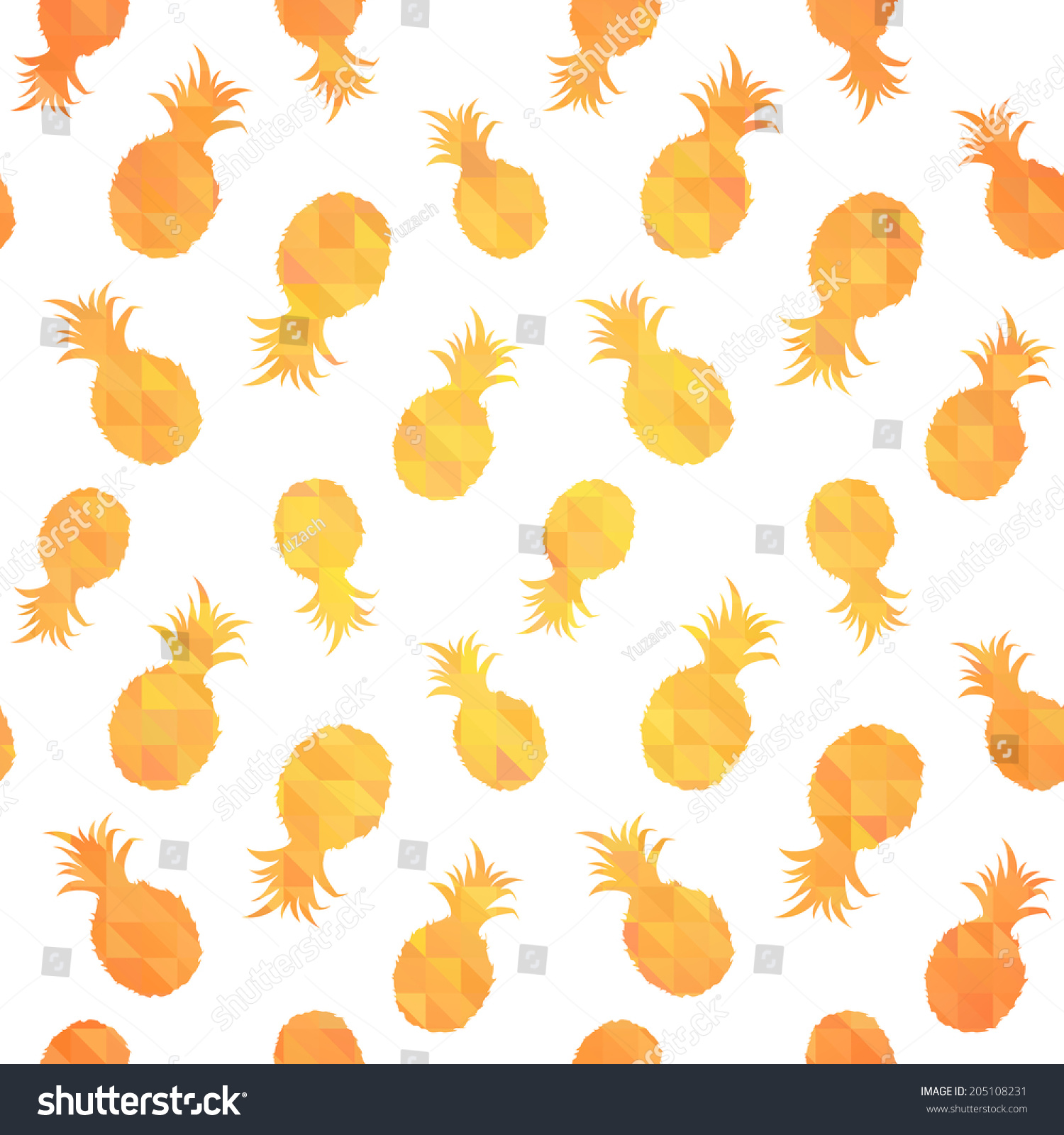 Fresh Pineapples Colorful Seamless Texture Pattern Stock Vector ...