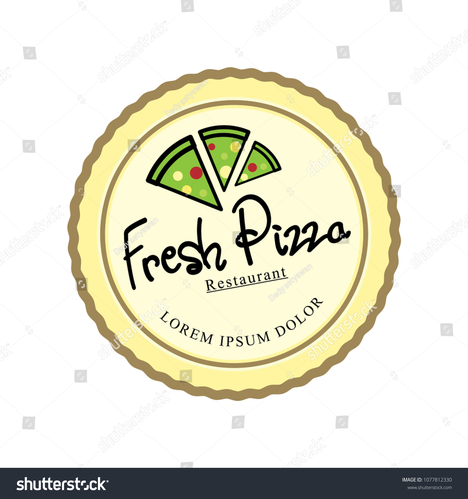 Fresh Pizza Logo Design Stock Vector (Royalty Free) 1077812330