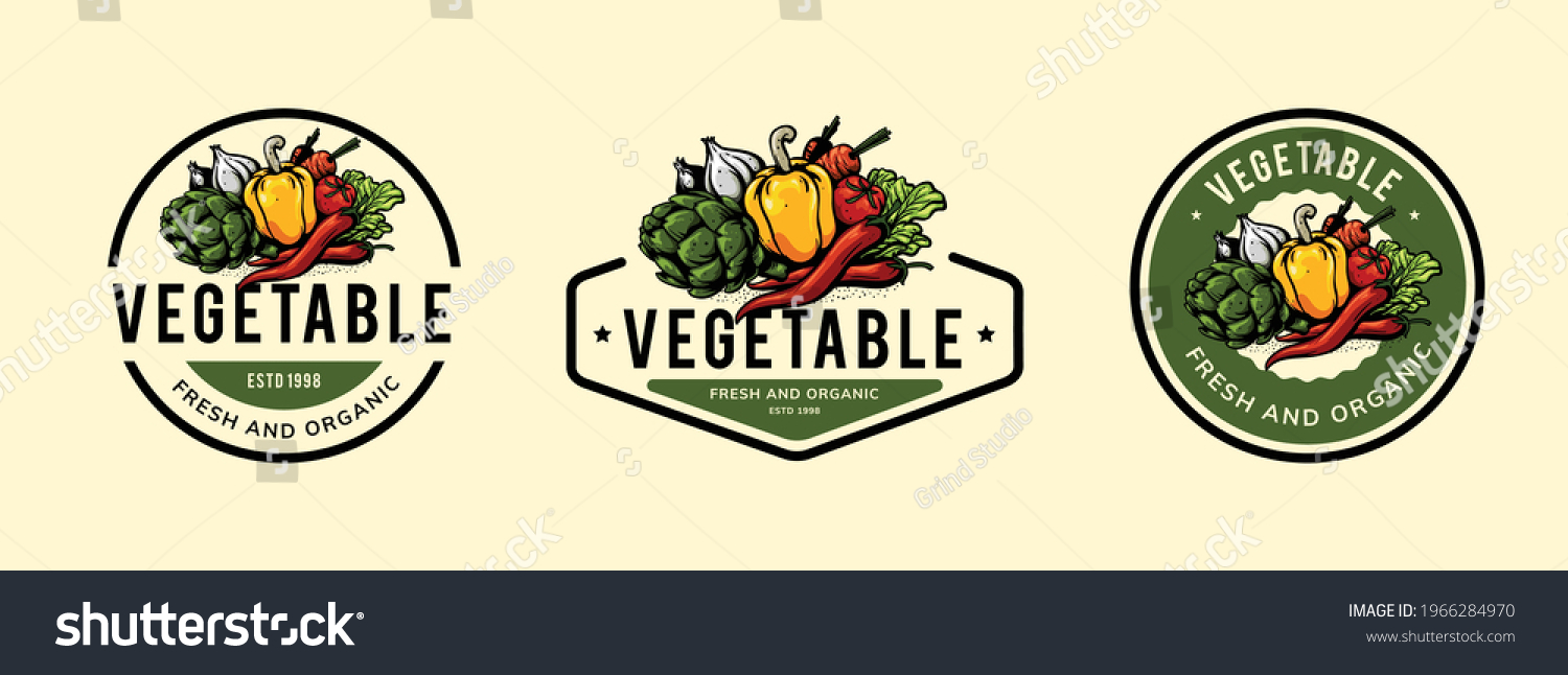 Fresh Vegetable Logo Template Design Stock Vector (Royalty Free ...