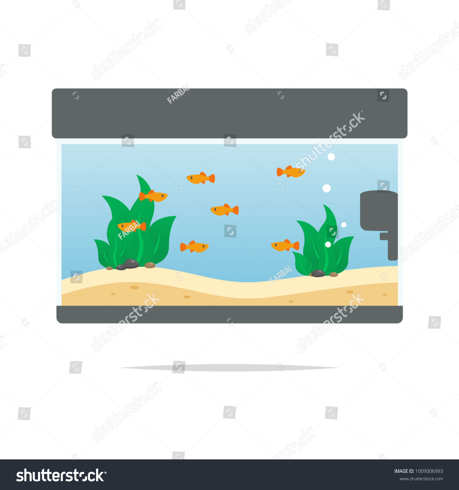 Freshwater Fish Tank Vector: เวกเตอร์สต็อก (ปลอดค่าลิขสิทธิ์) 1009006993
