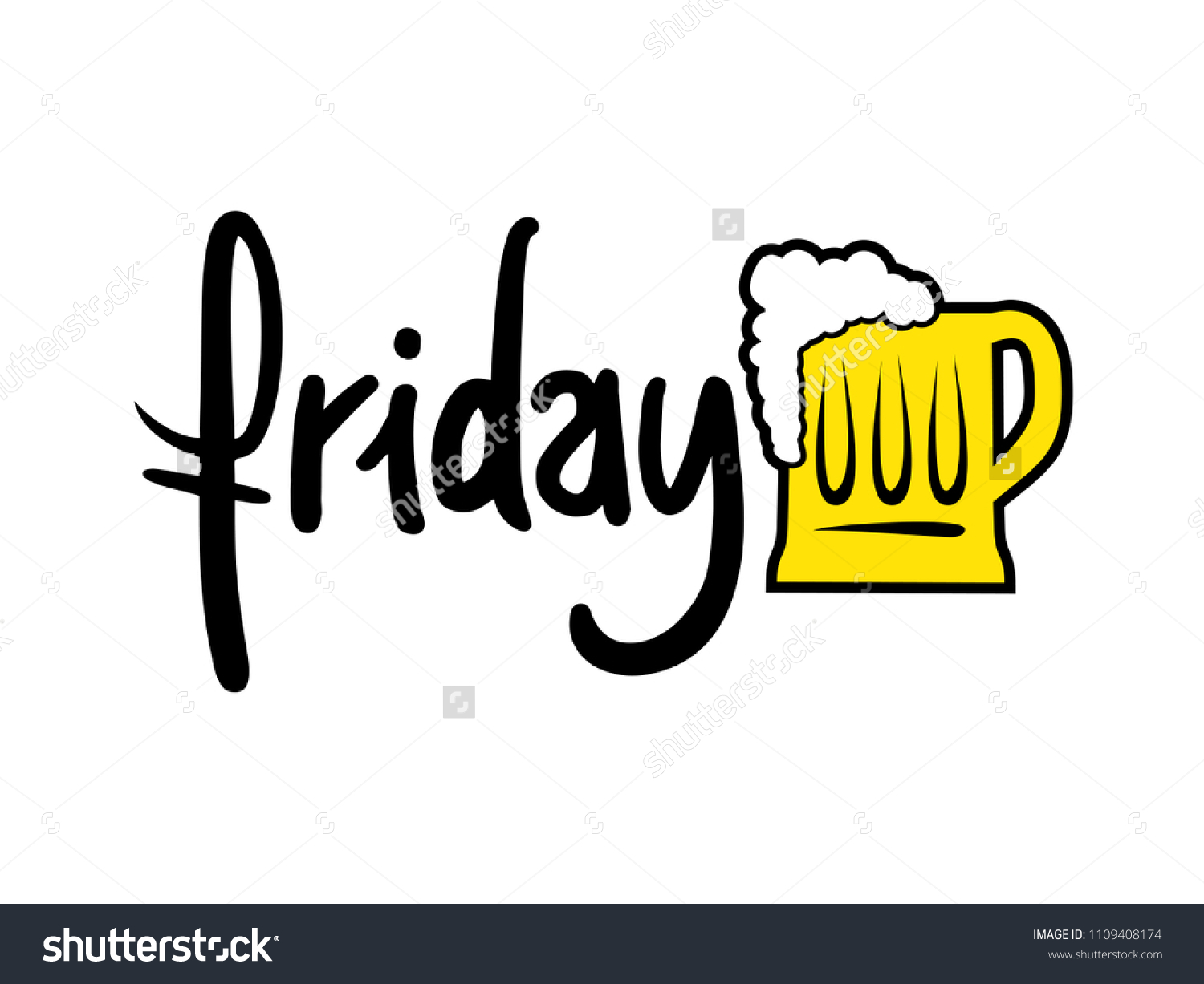 Friday Beer Symbol Stock Vector (Royalty Free) 1109408174 | Shutterstock