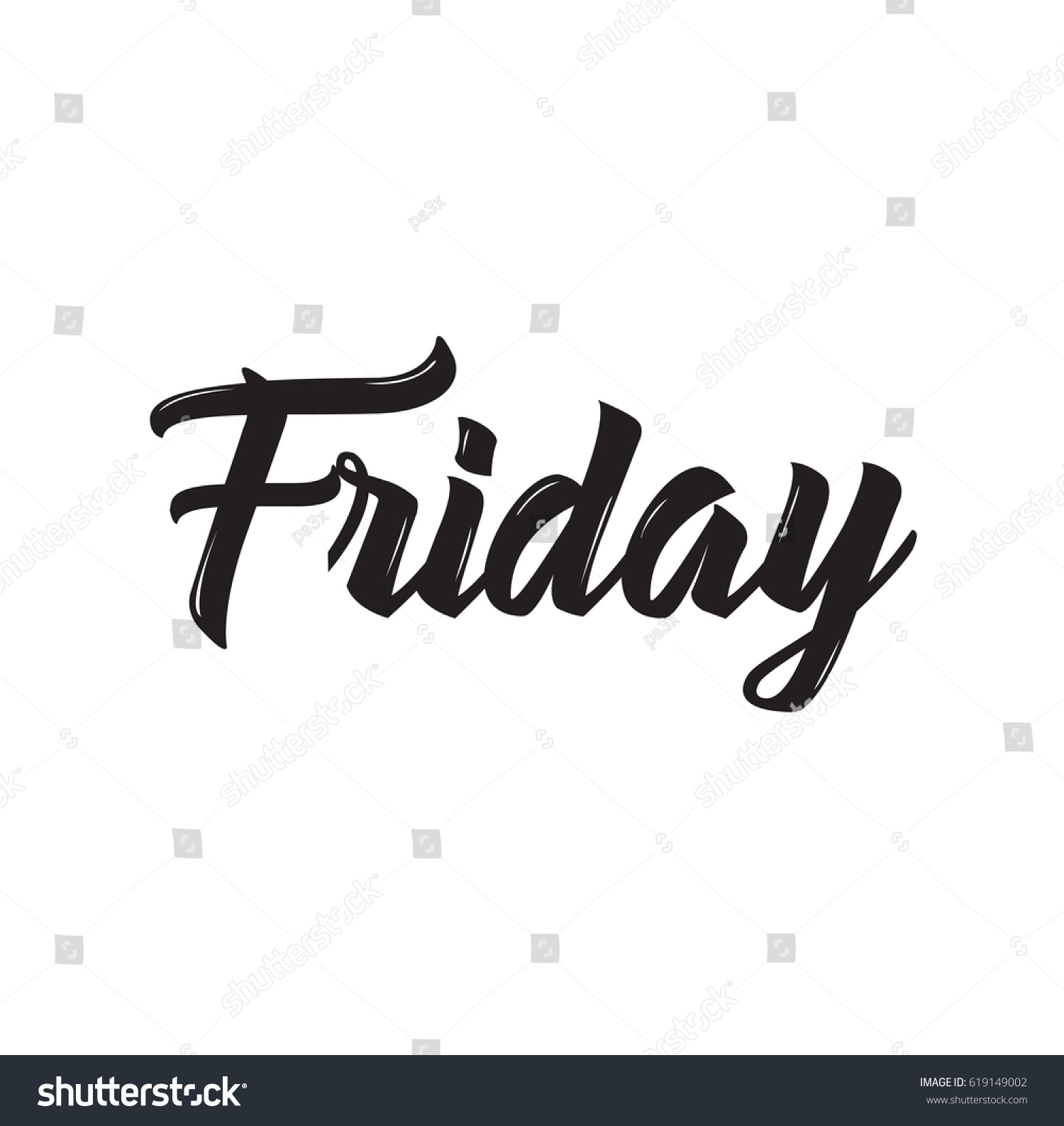 Friday Text Design Vector Calligraphy Typography Stock Vector (Royalty ...