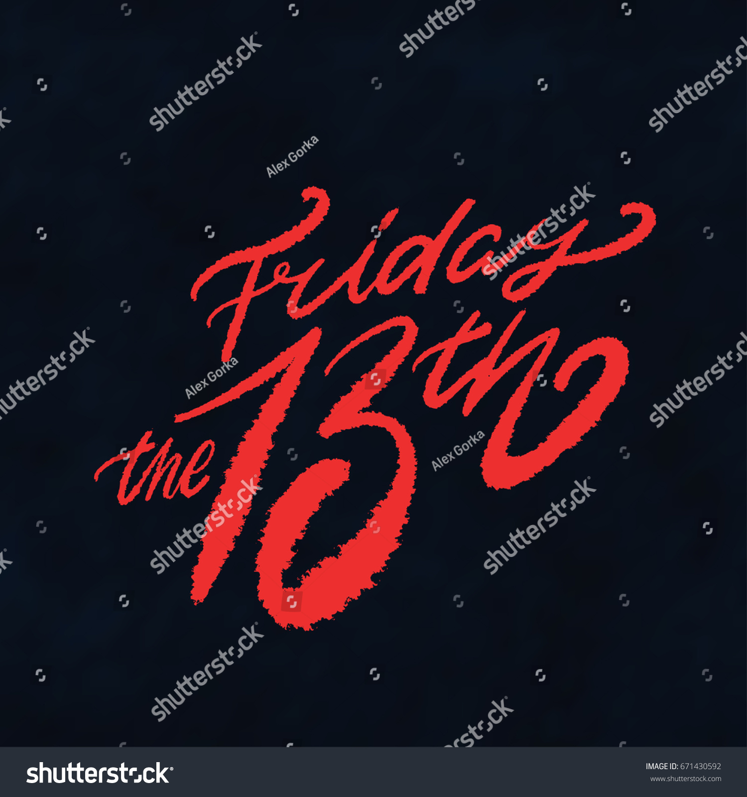 Friday 13th Vector Lettering Stock Vector (Royalty Free) 671430592