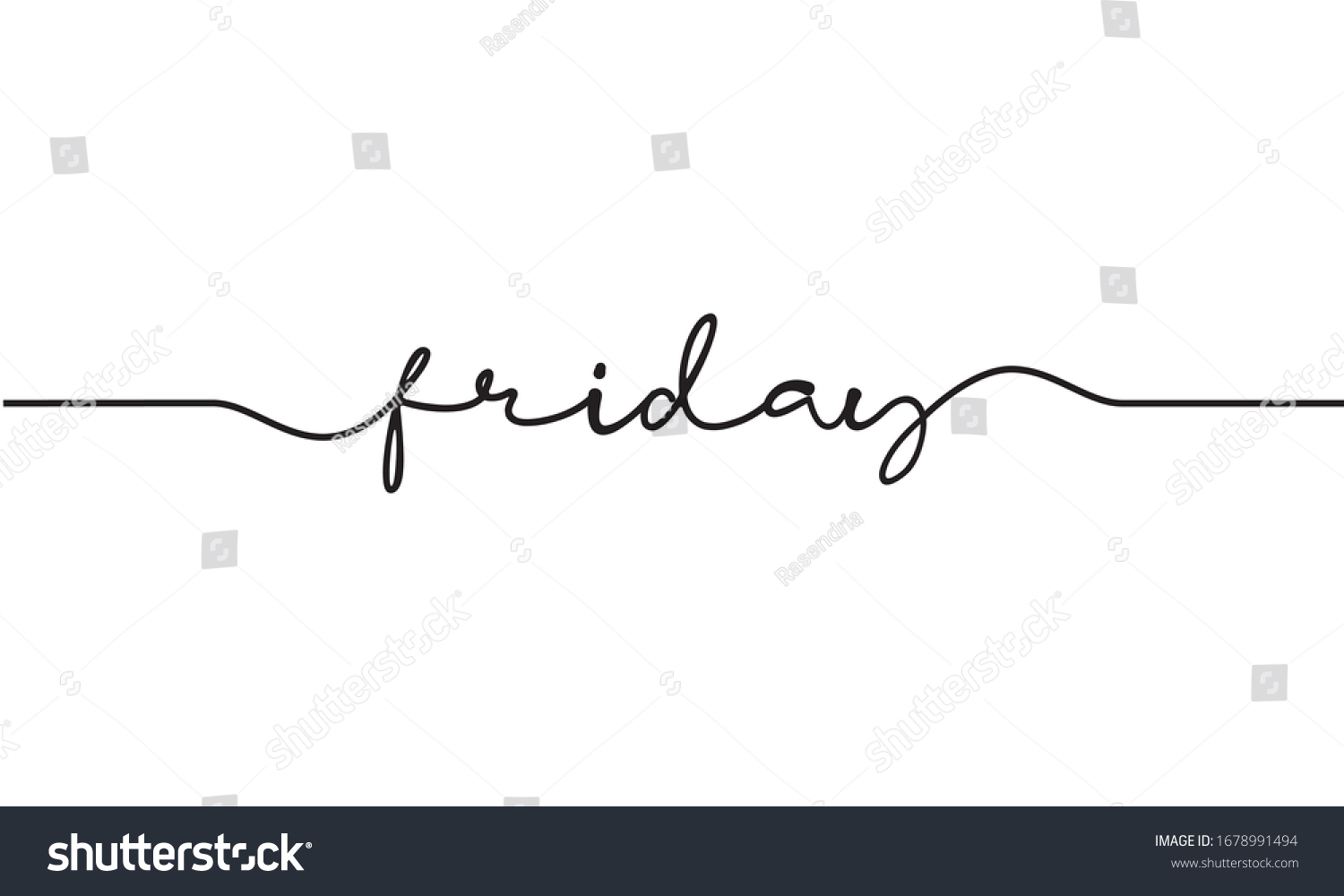 Friday Word Handwritten Design Vector Stock Vector (Royalty Free ...