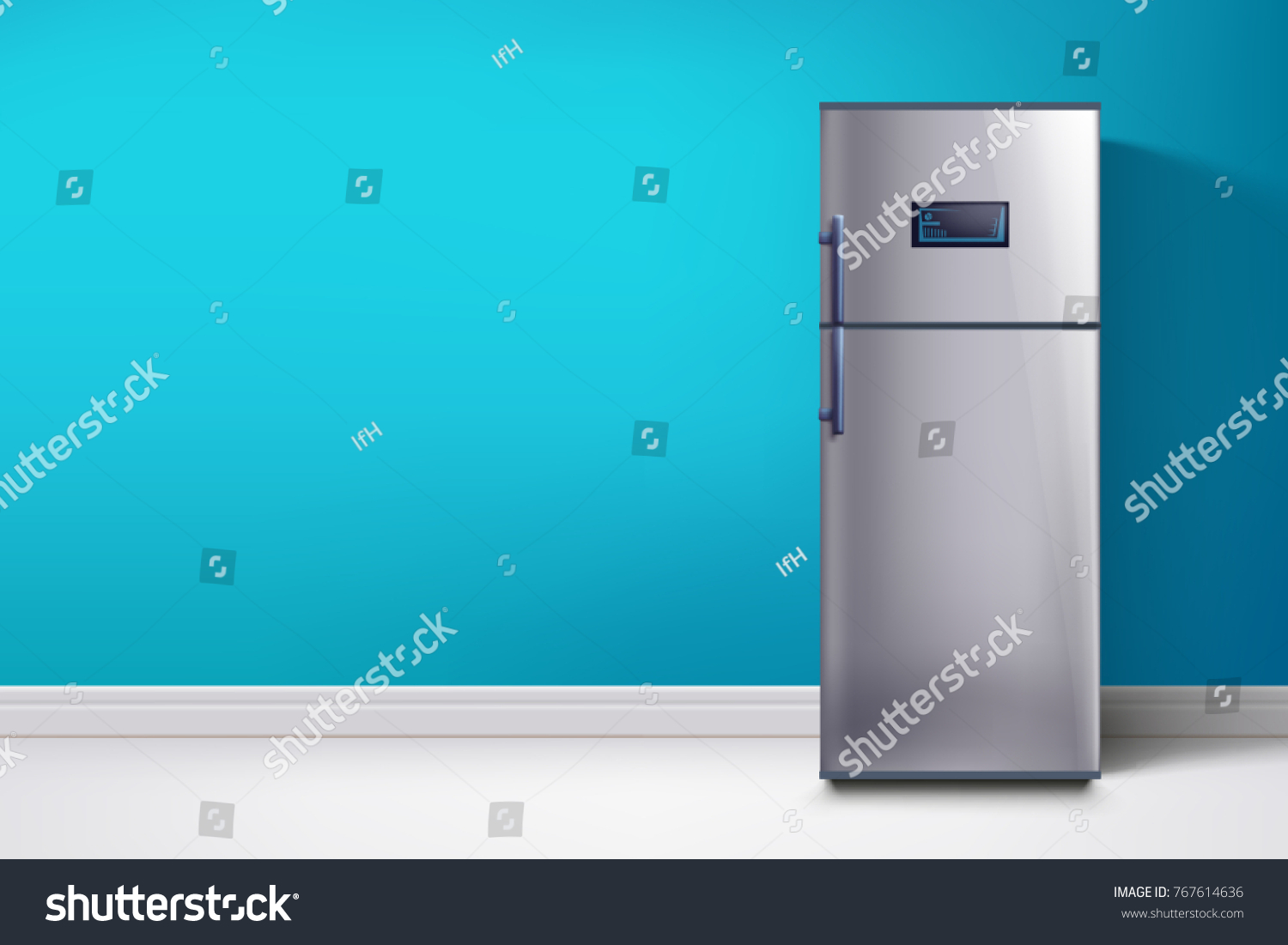 Fridge Blue Wall Stock Vector (Royalty Free) 767614636