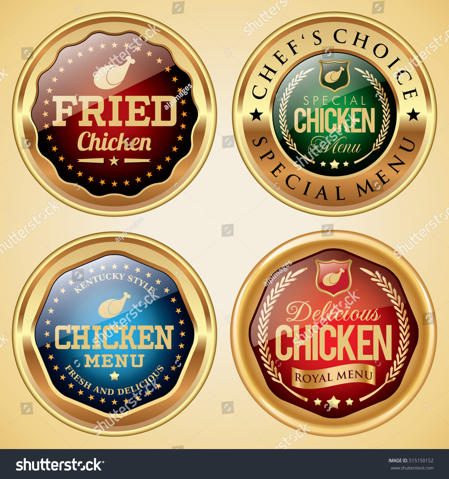 Fried Chicken Badges Stock Vector (Royalty Free) 515150152 | Shutterstock