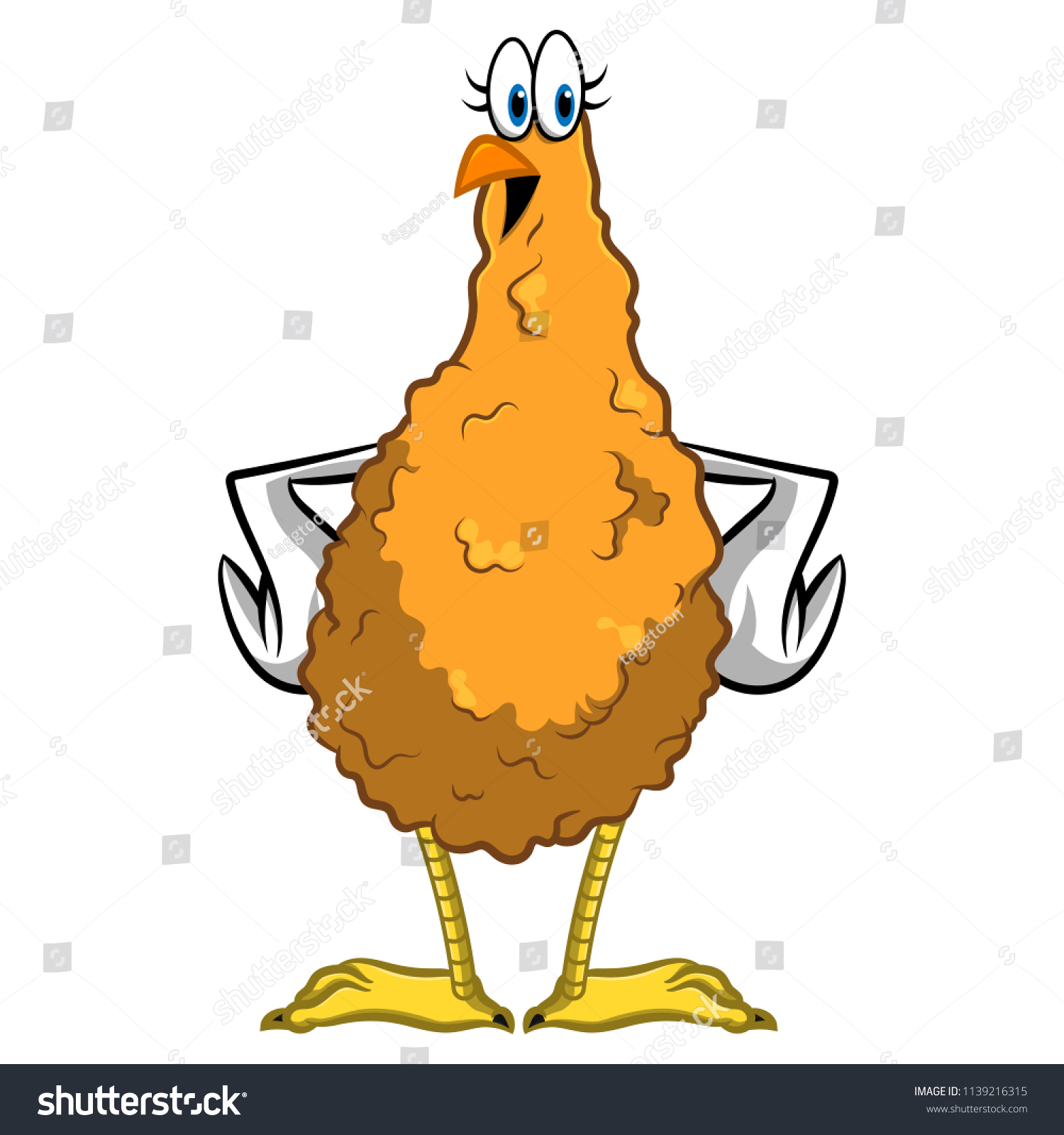 Fried Chicken Cartoon Characters Vector Stock Vector (Royalty Free ...