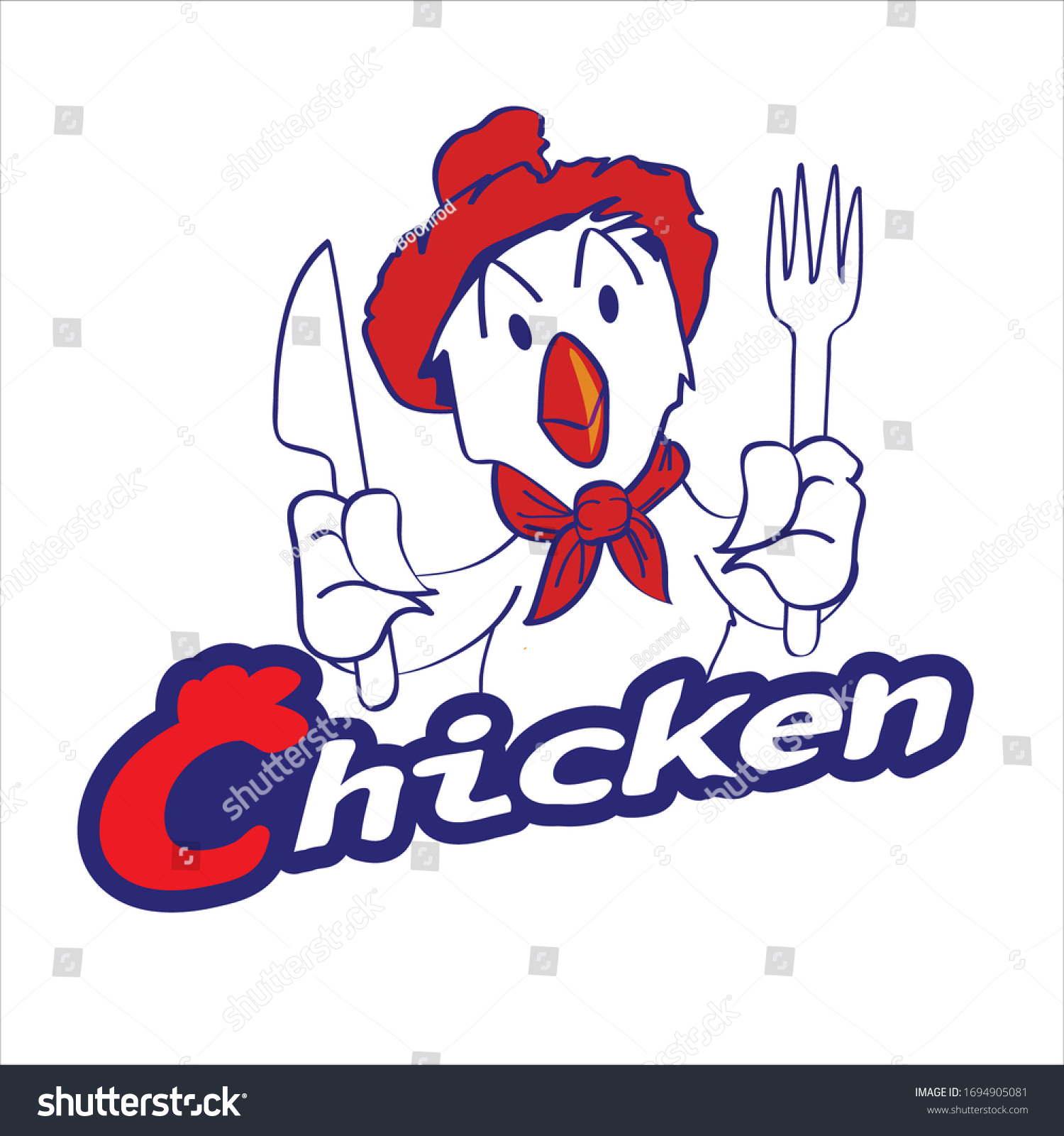 Fried Chicken Logo Template Vector Illustration Stock Vector (Royalty ...