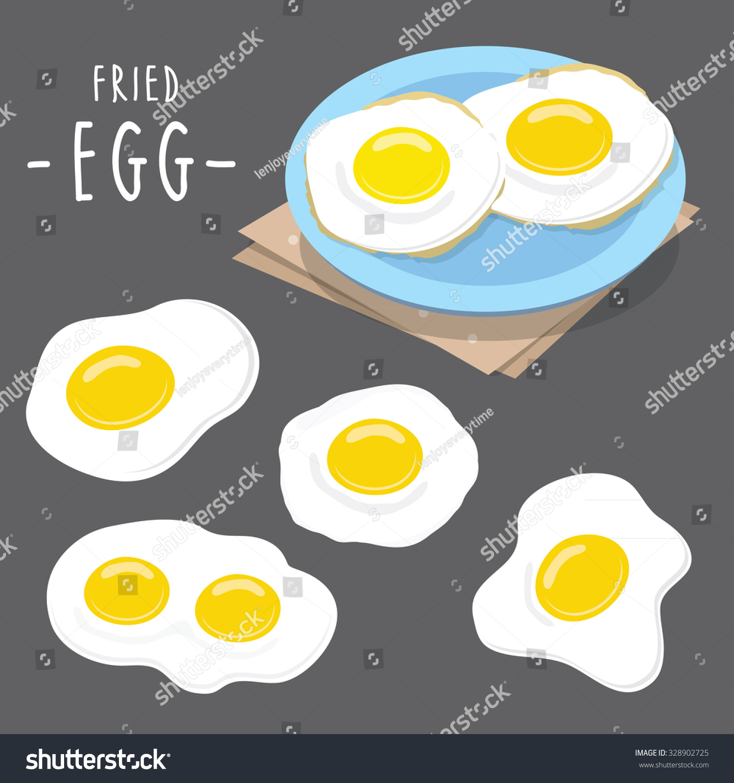 Fried Egg Food Cook Meal Protien Stock Vector Royalty Free 328902725