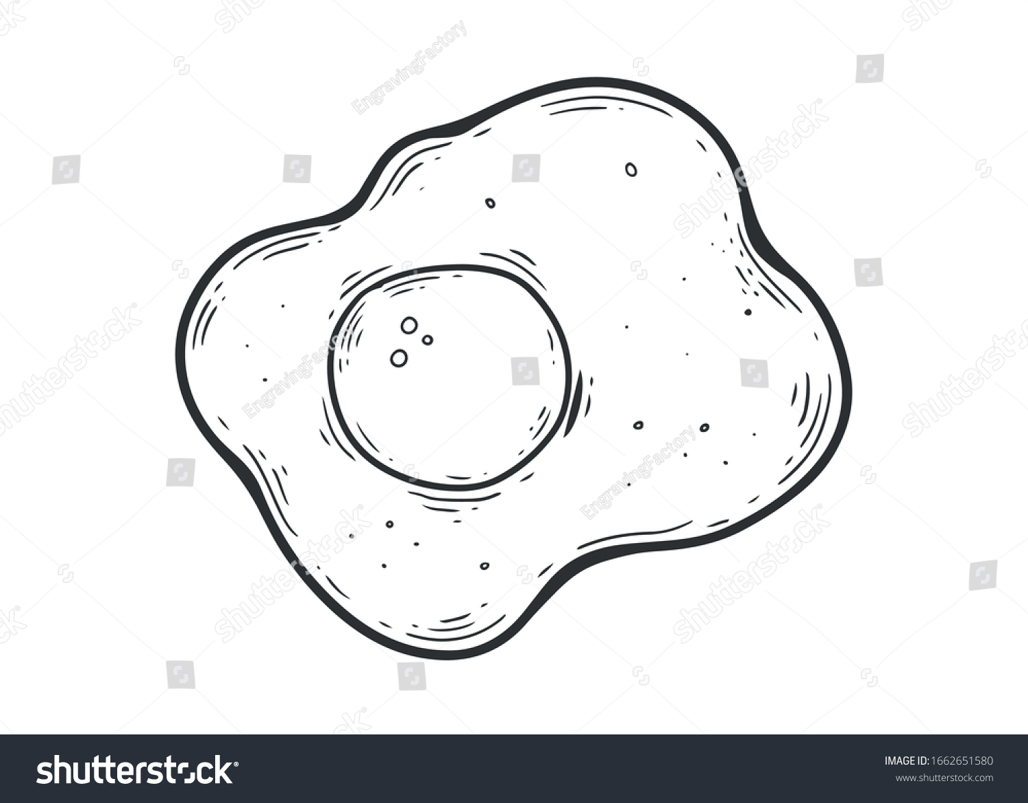 Fried Egg Sketch Vector Illustration Stock Vector Royalty Free 1662651580