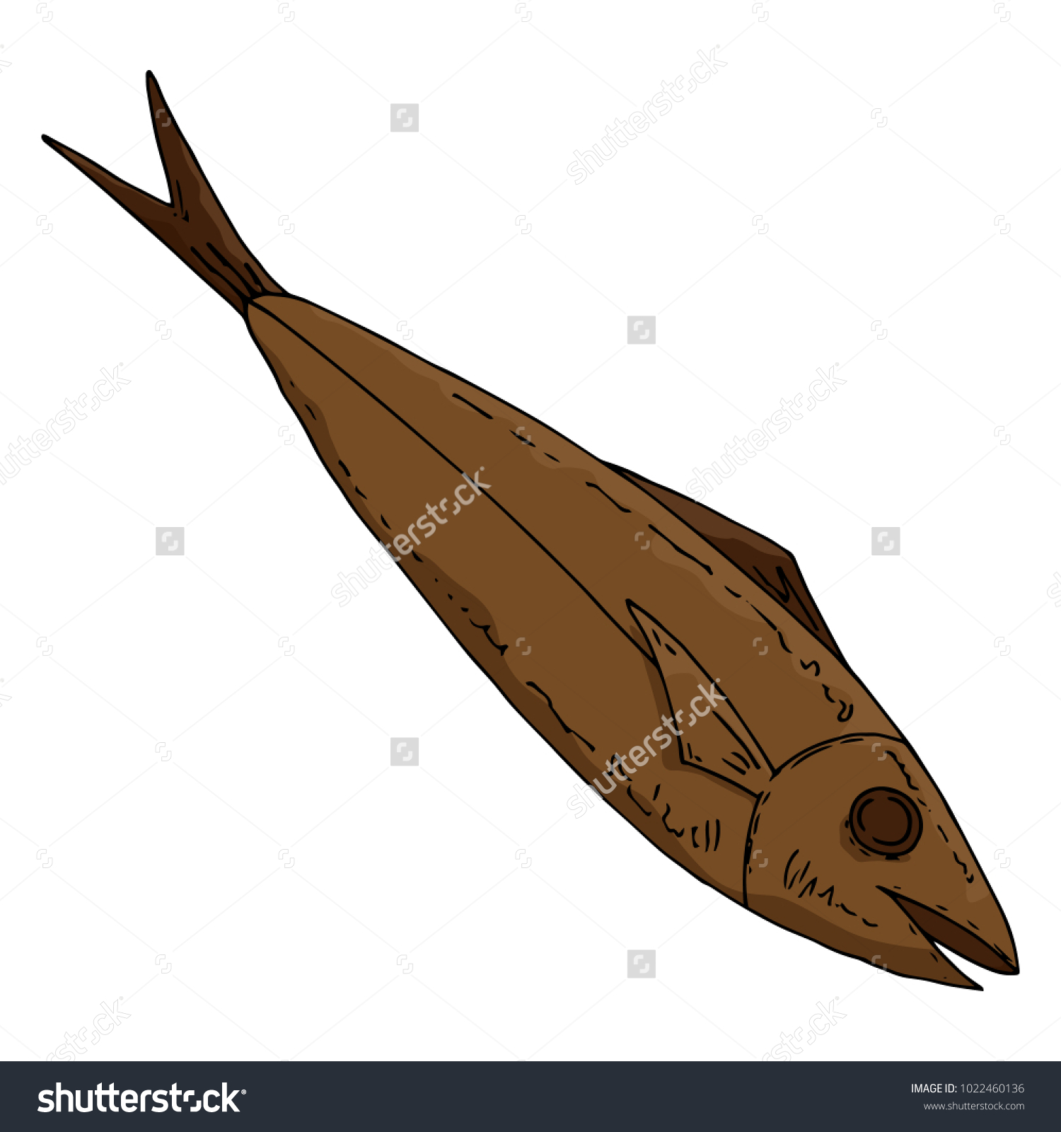 Fried Fish Brown Fish Vector Illustration Stock Vector (Royalty Free ...
