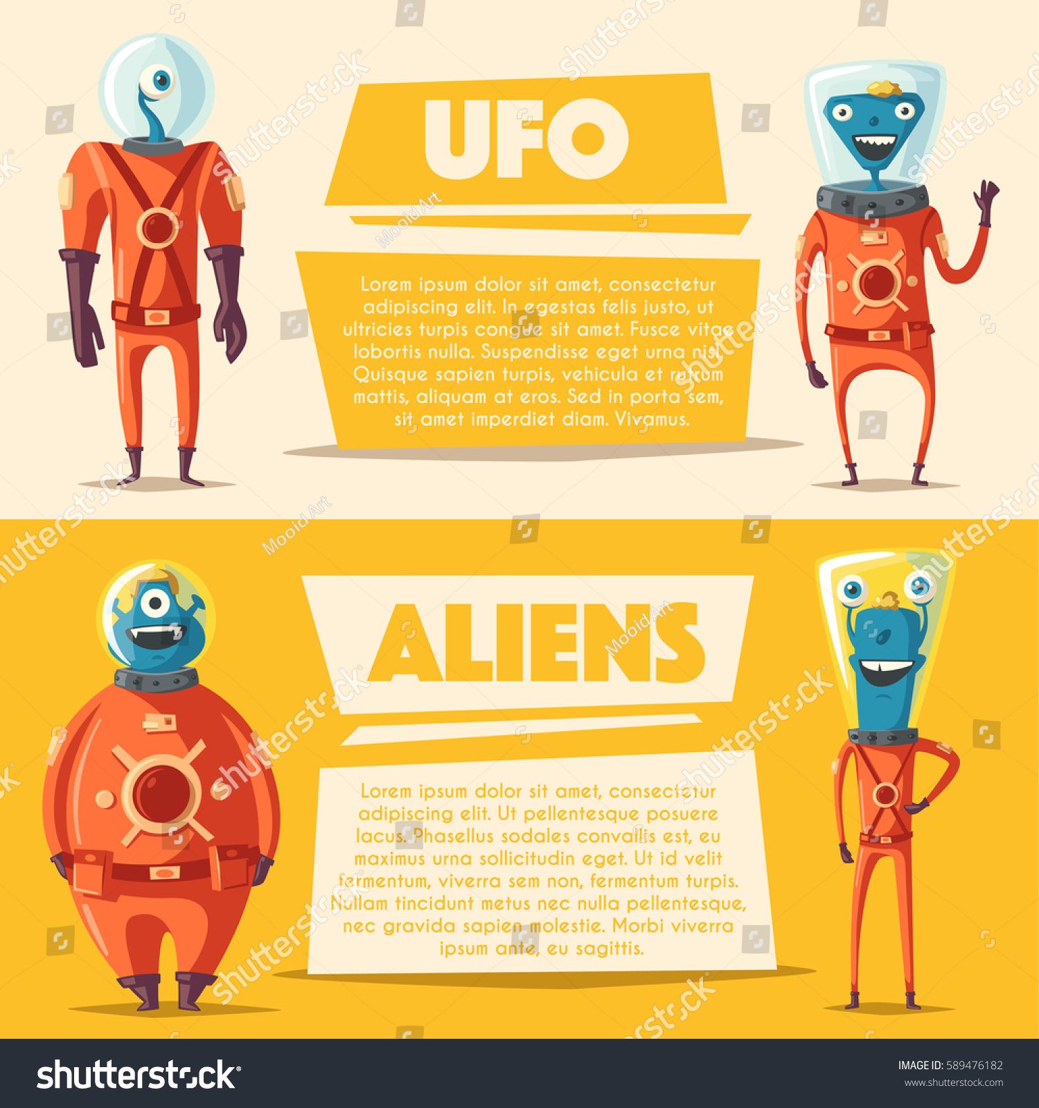 Friendly Aliens Cartoon Vector Illustration Stock Vector (Royalty Free ...