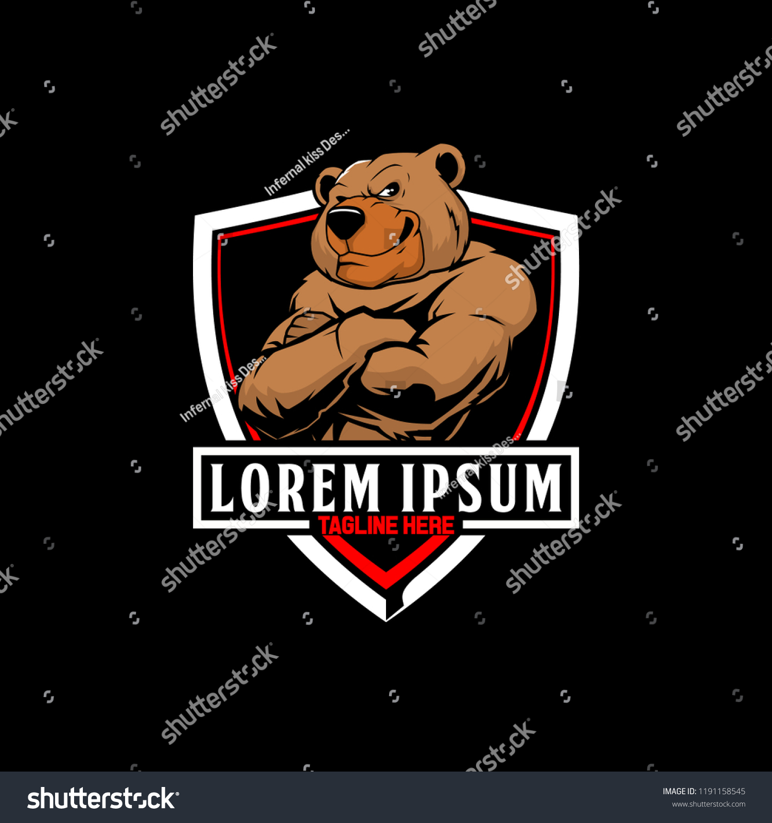 Friendly Bear Cartoon Vector Badge Logo Stock Vector (Royalty Free ...