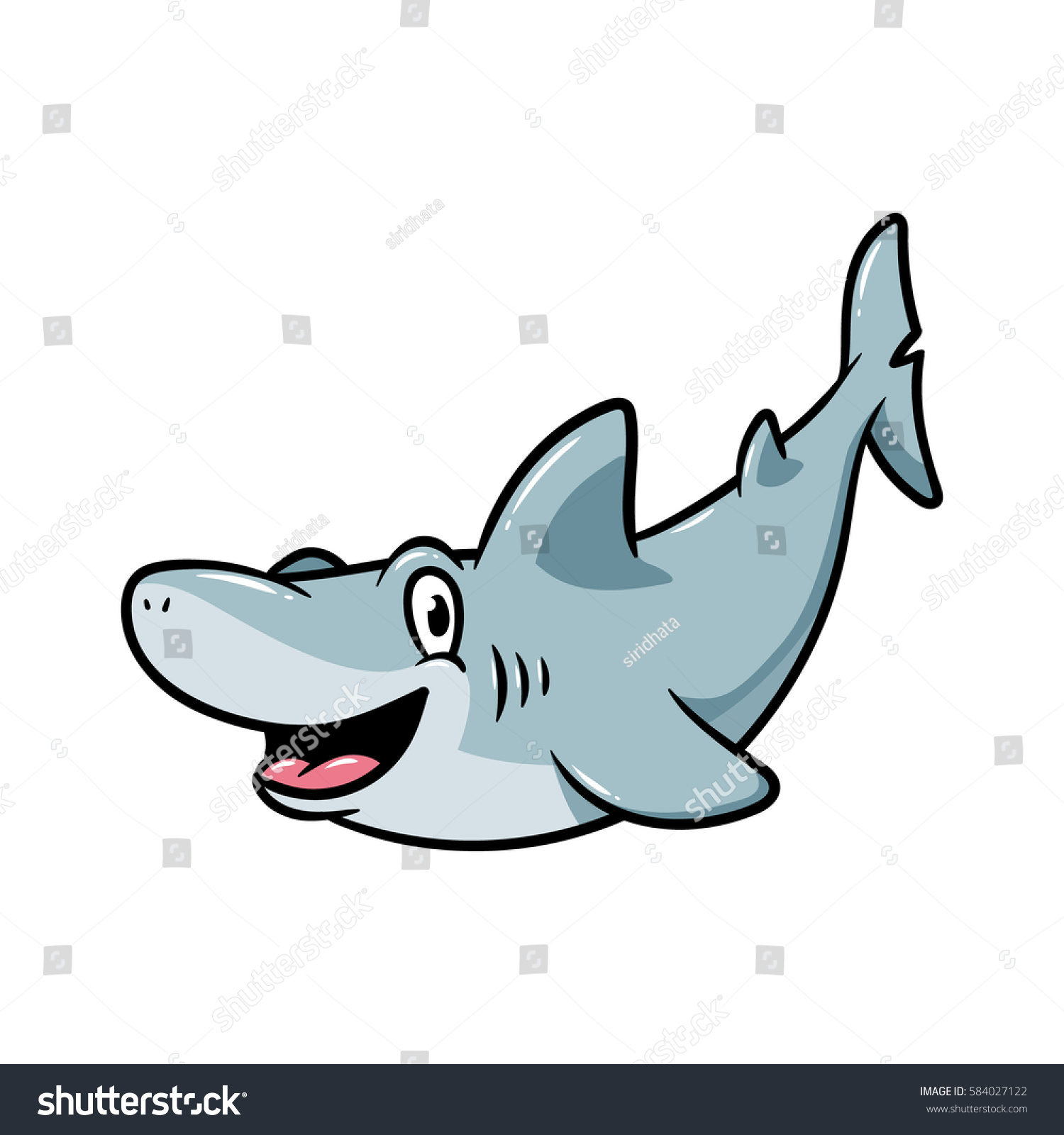 Friendly Cartoon Shark Vector Illustration Stock Vector (Royalty Free ...