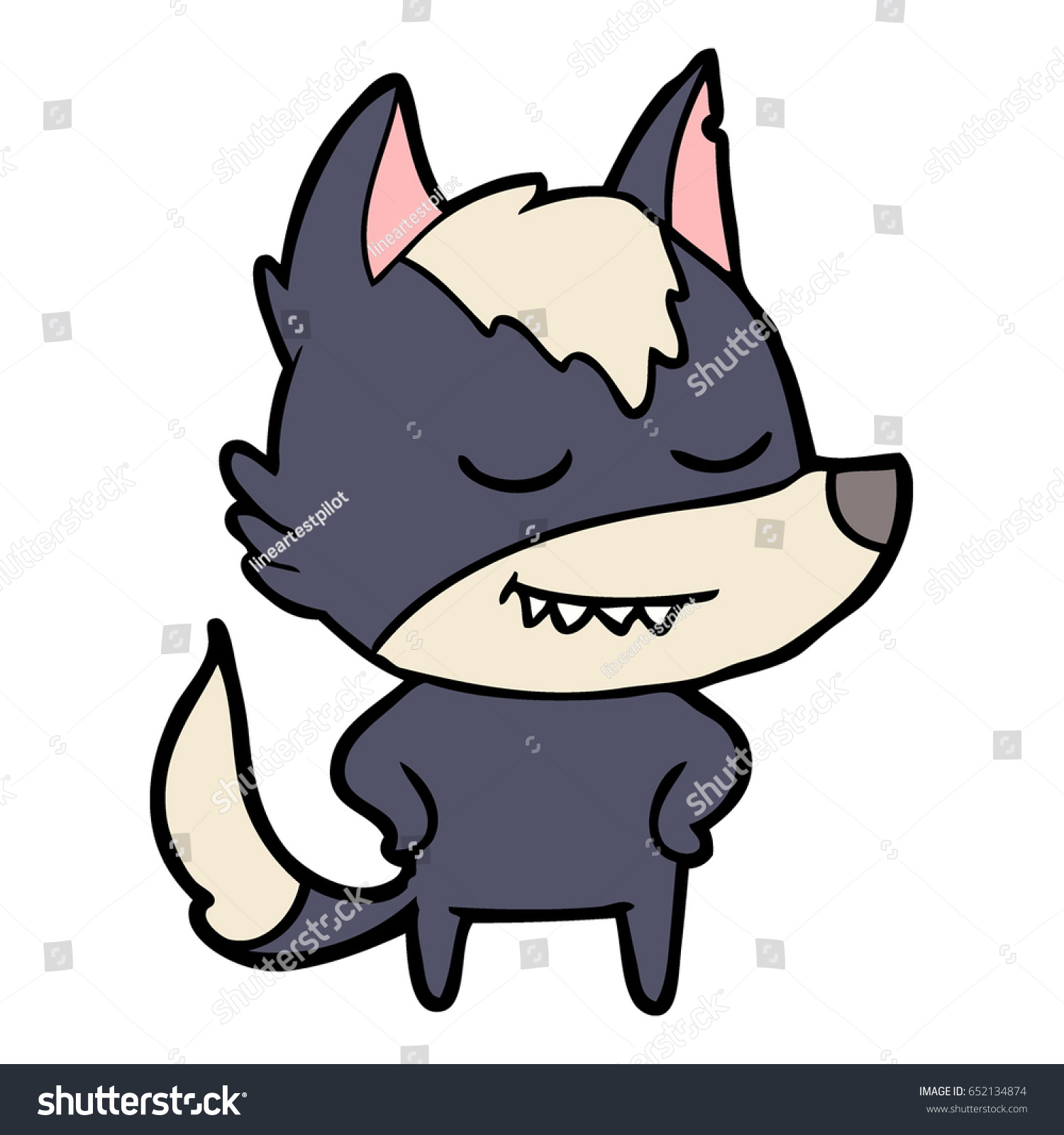Friendly Cartoon Wolf Stock Vector (Royalty Free) 652134874 | Shutterstock