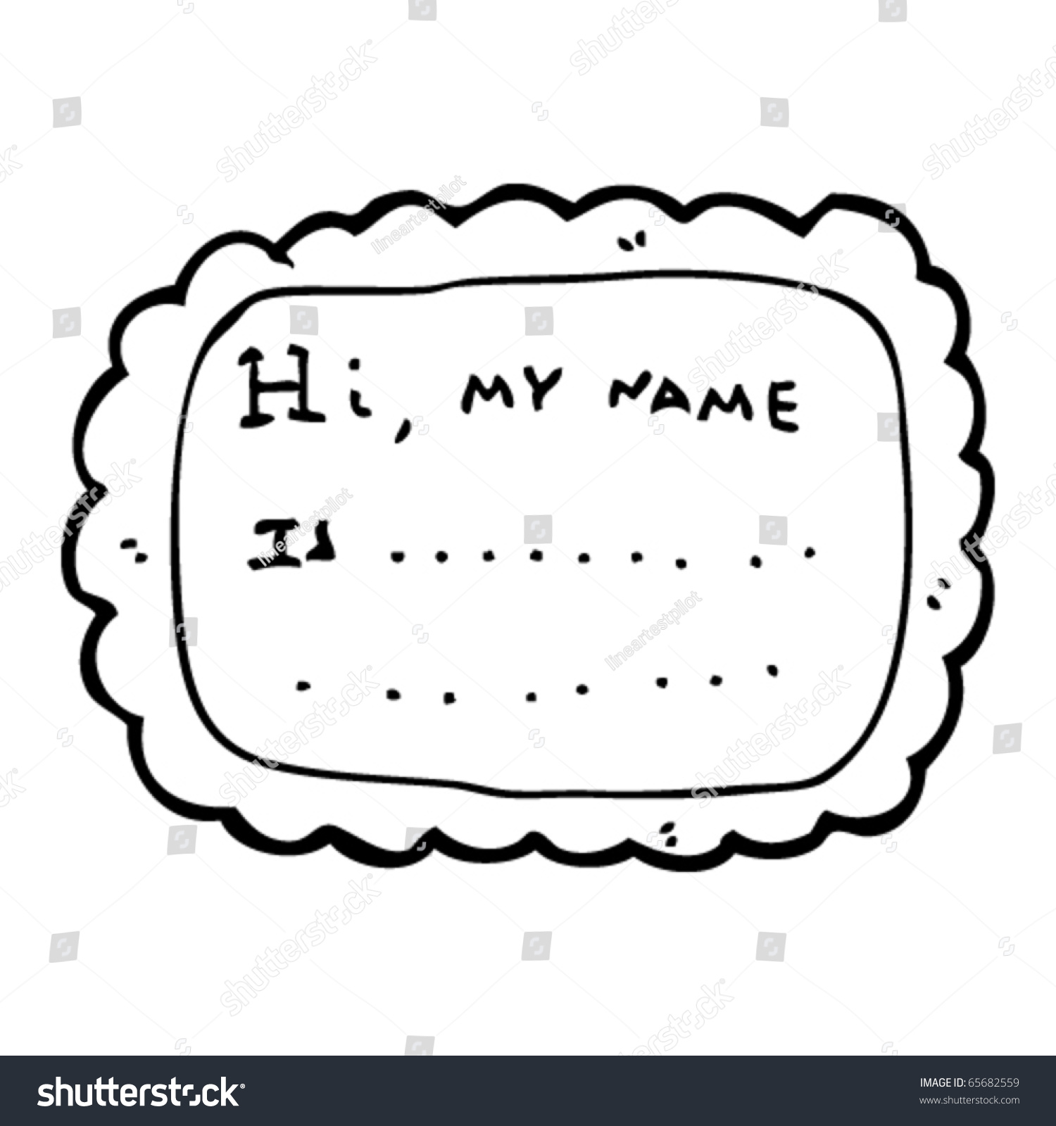 Friendly Name Badge Cartoon Stock Vector (Royalty Free) 65682559 ...