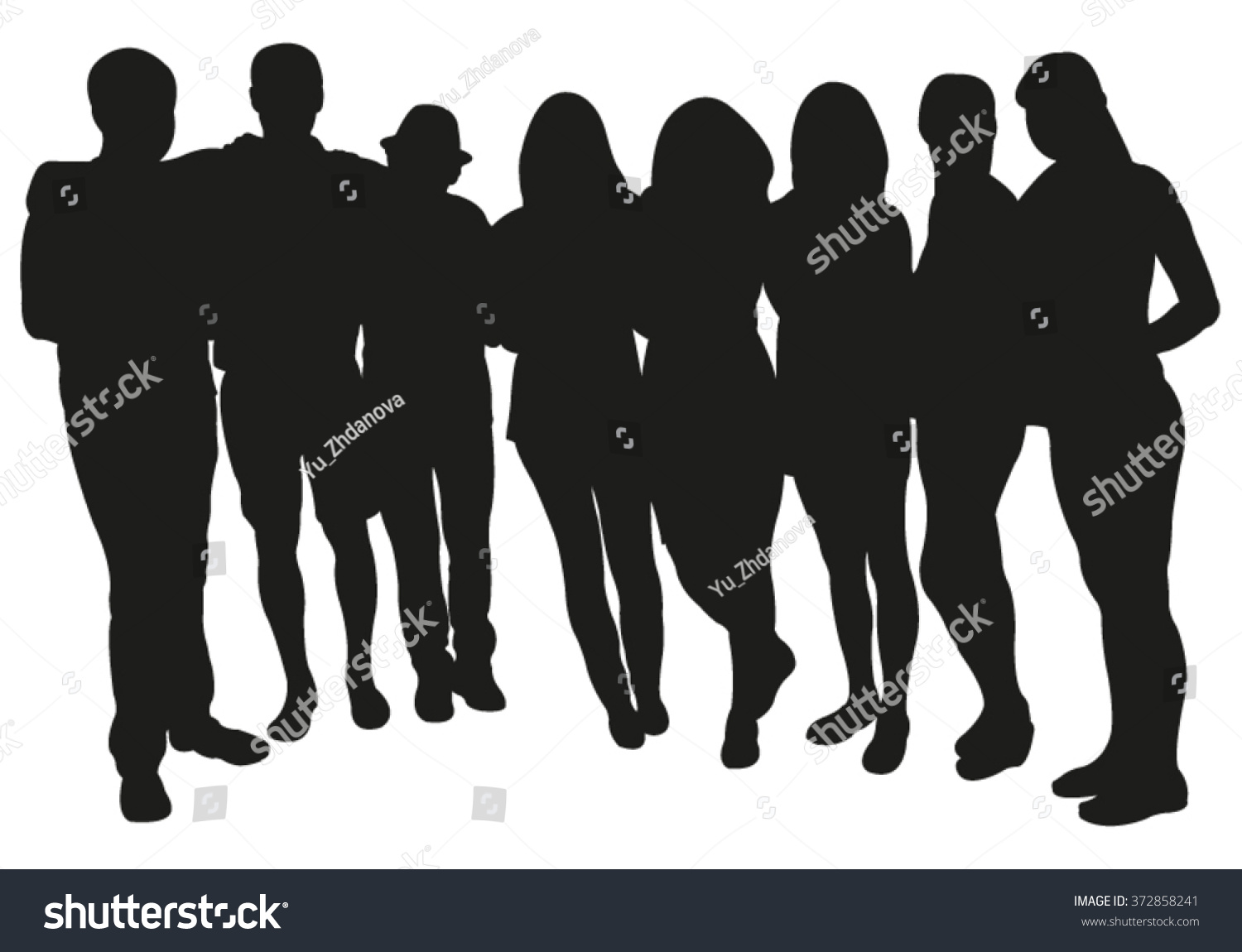 Friendly People Silhouettes Stock Vector (Royalty Free) 372858241