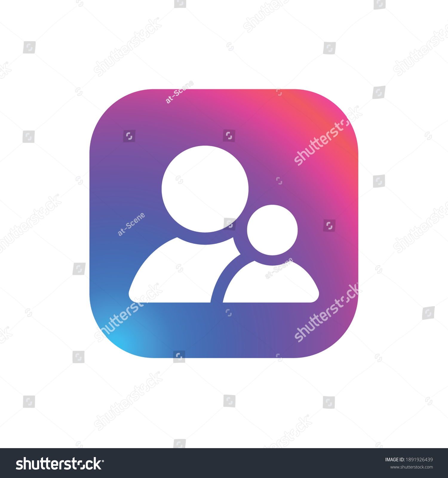 Friends App Icon Button Stock Vector (Royalty Free) 1891926439 ...