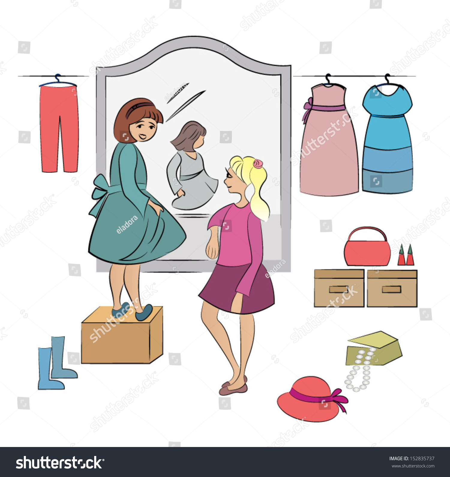 Friends Wardrobe Stock Vector (Royalty Free) 152835737
