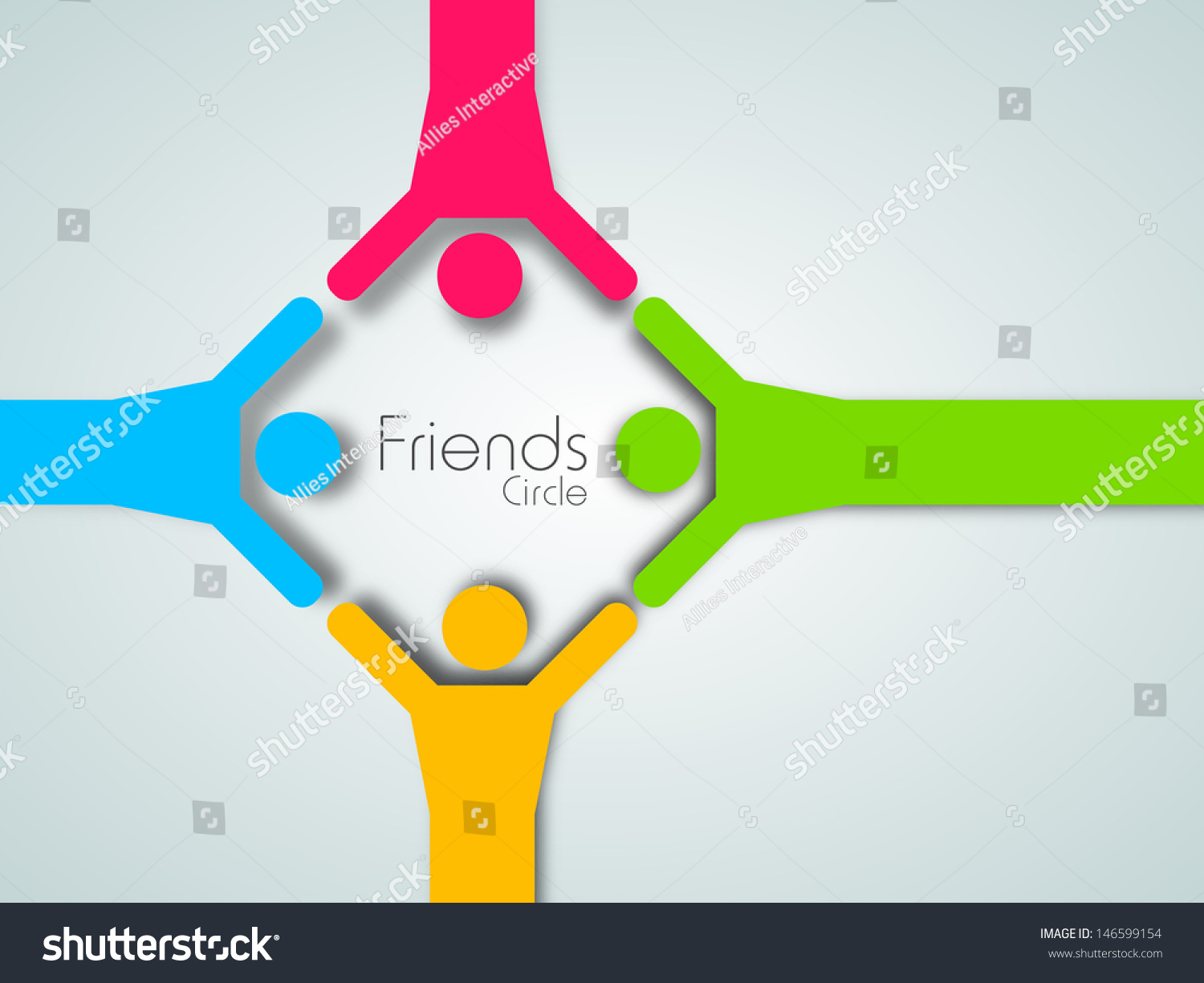 Friends Circle On Abstract Grey Background Stock Vector (Royalty Free ...