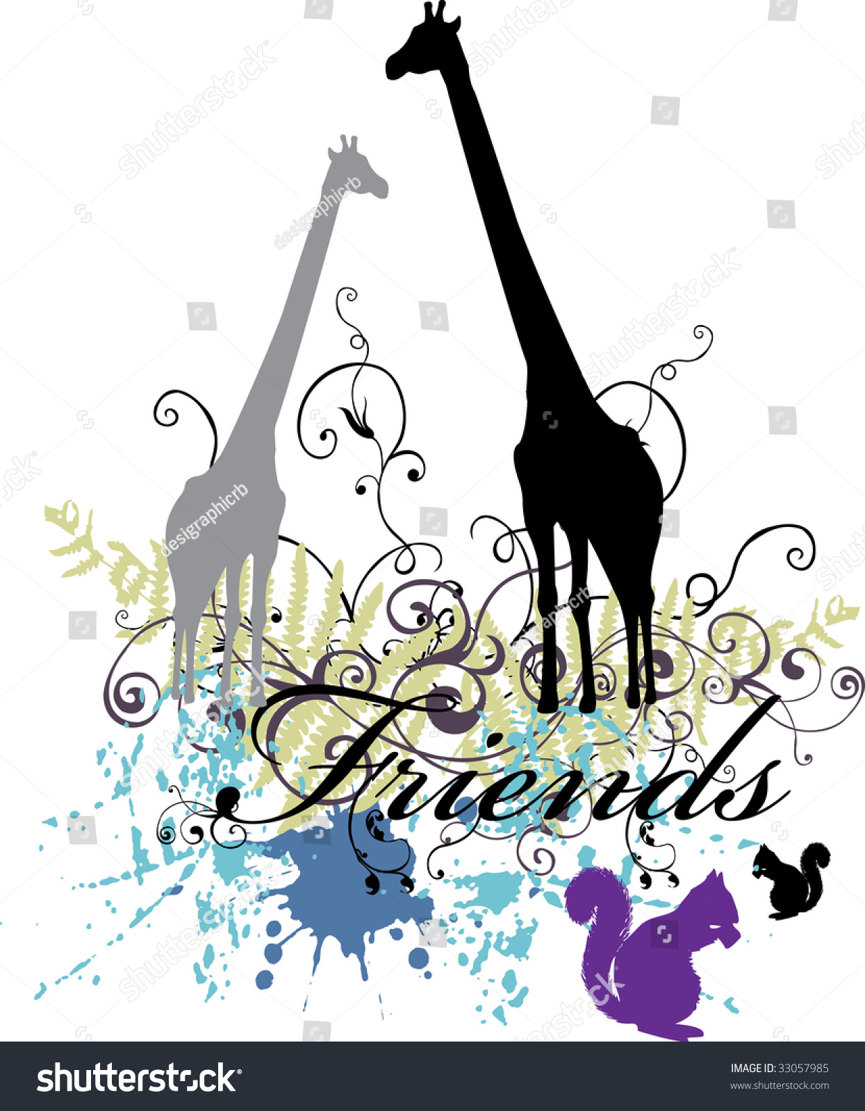 Friends Giraffe Stock Vector (Royalty Free) 33057985 | Shutterstock