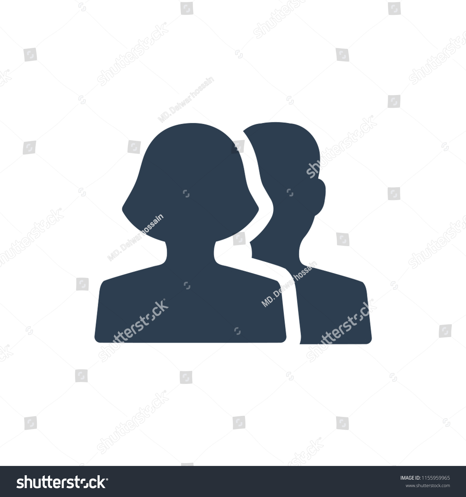 Friends Group Icon Stock Vector (Royalty Free) 1155959965