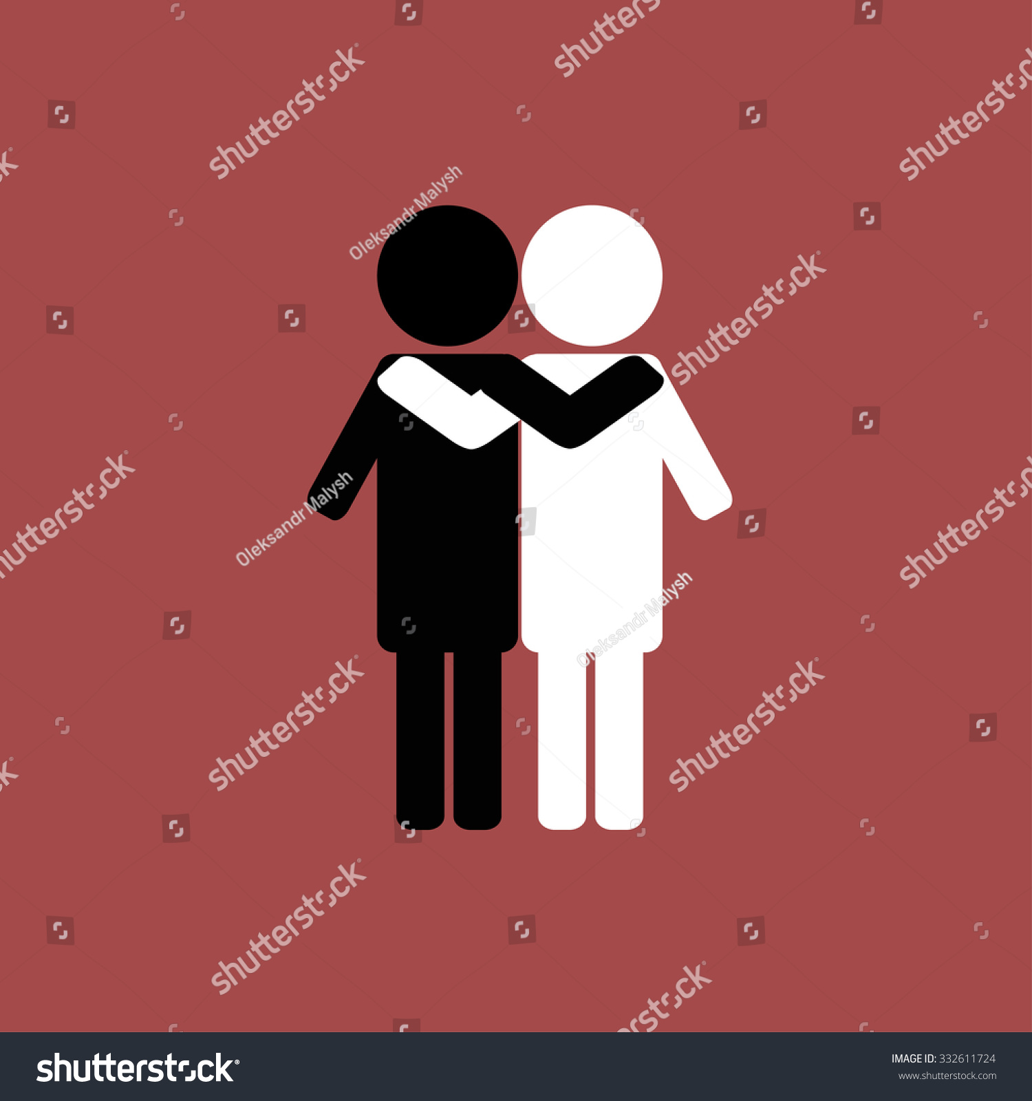 Friendship Hug Each Other Vector Stock Vector (Royalty Free) 332611724