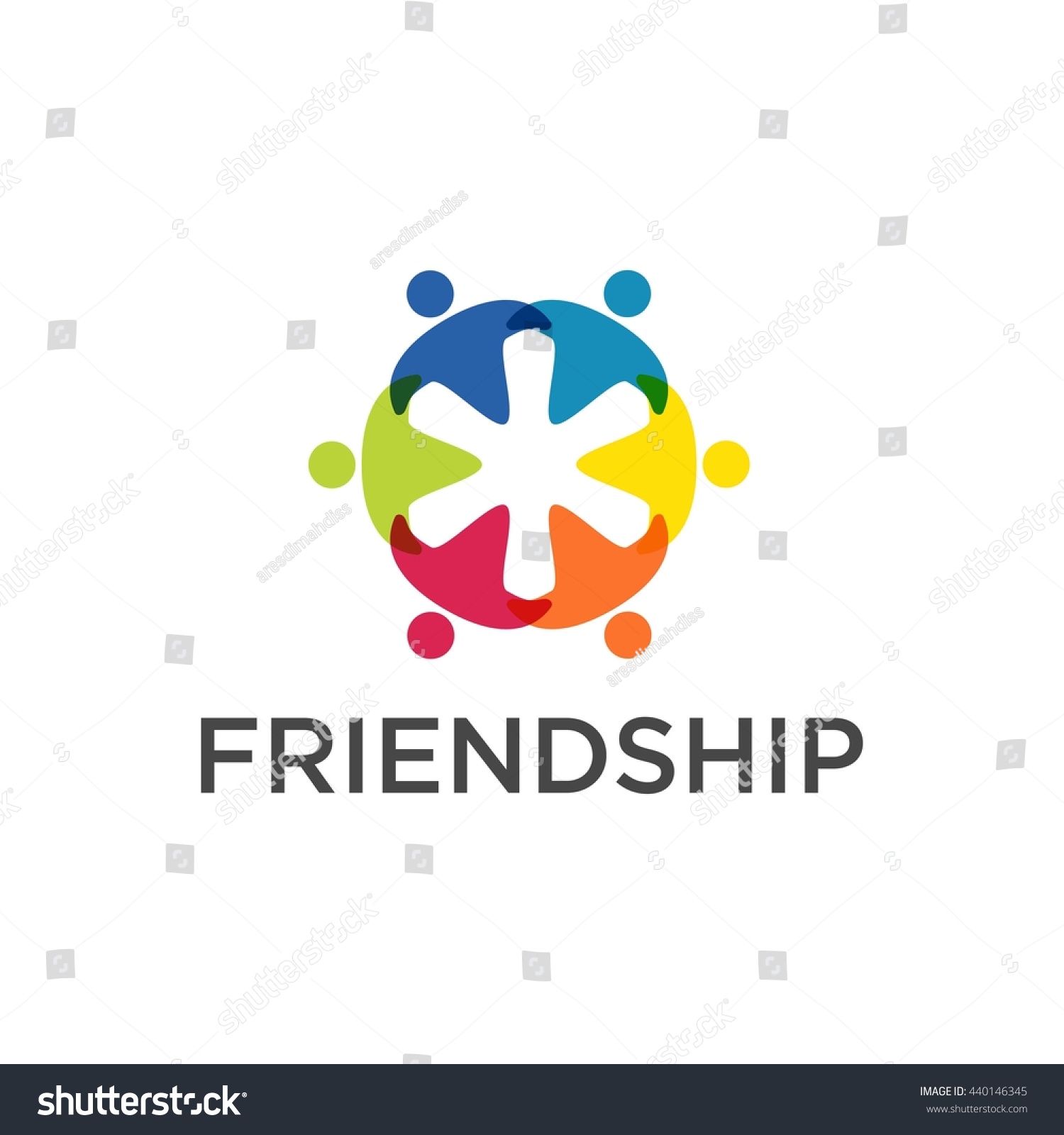Friendship Teamwork Connectivity Logo Template Stock Vector (Royalty ...